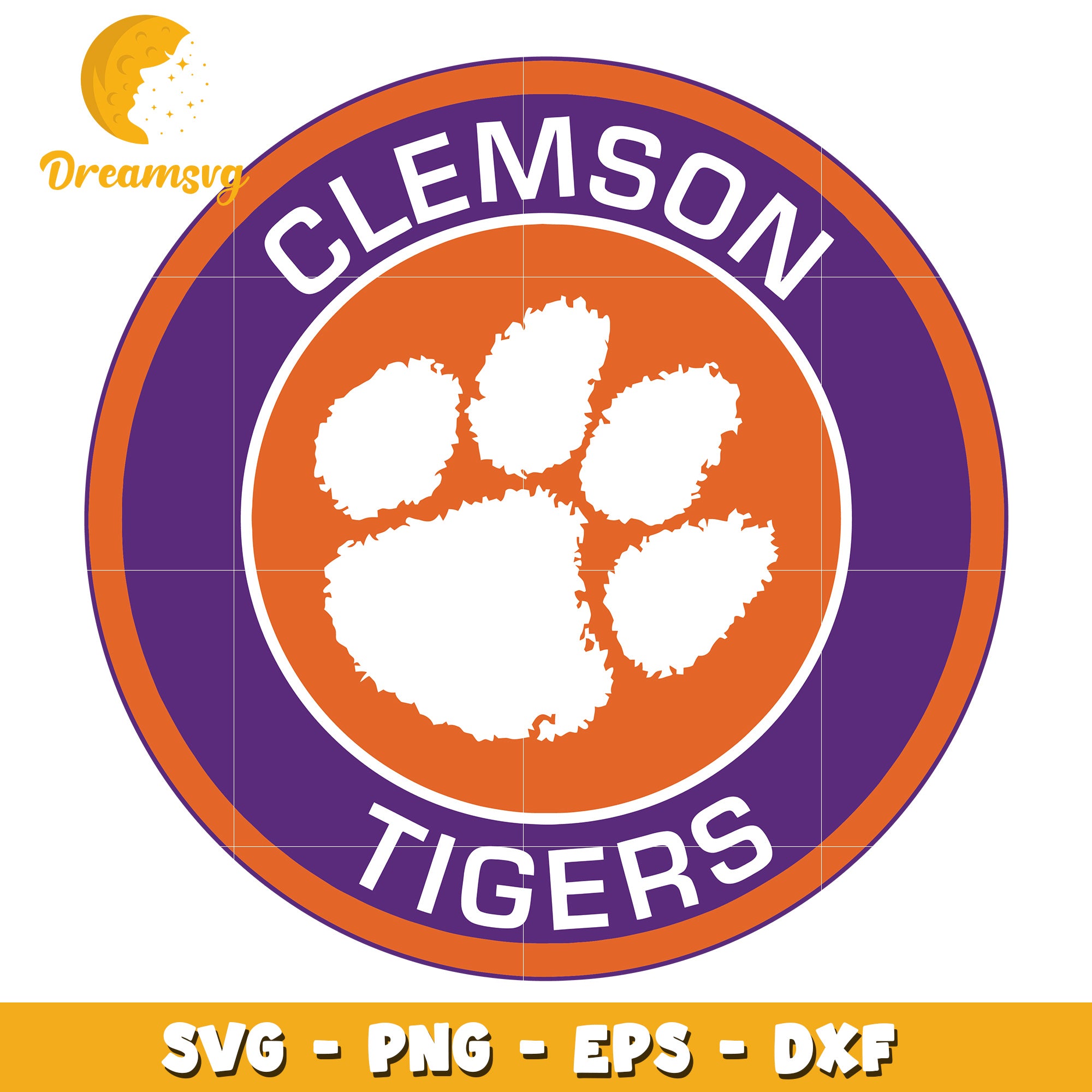 Clemson Tigers Paw SVG PNG EPS DXF – DreamSVG Store