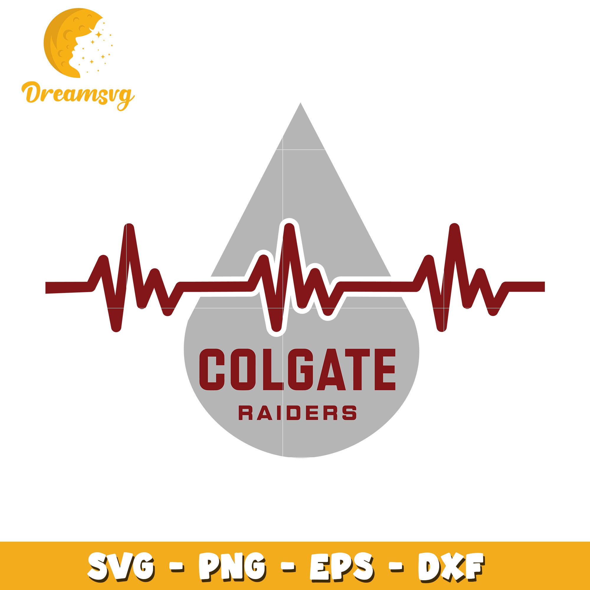 Colgate Raiders SVG Graphic Heartbeat Design for Download – DreamSVG Store