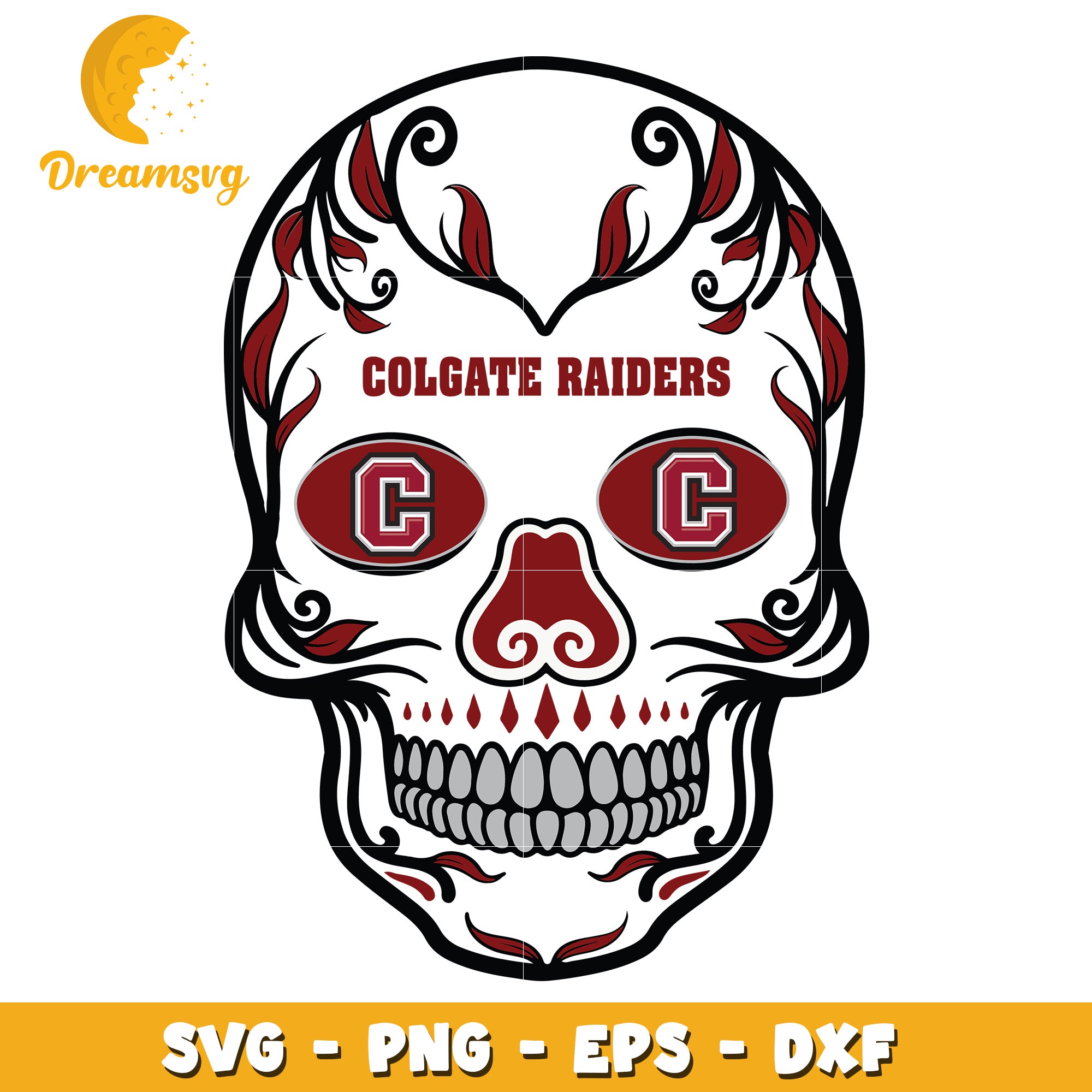Colgate Raiders Sugar Skull SVG PNG EPS DXF – DreamSVG Store