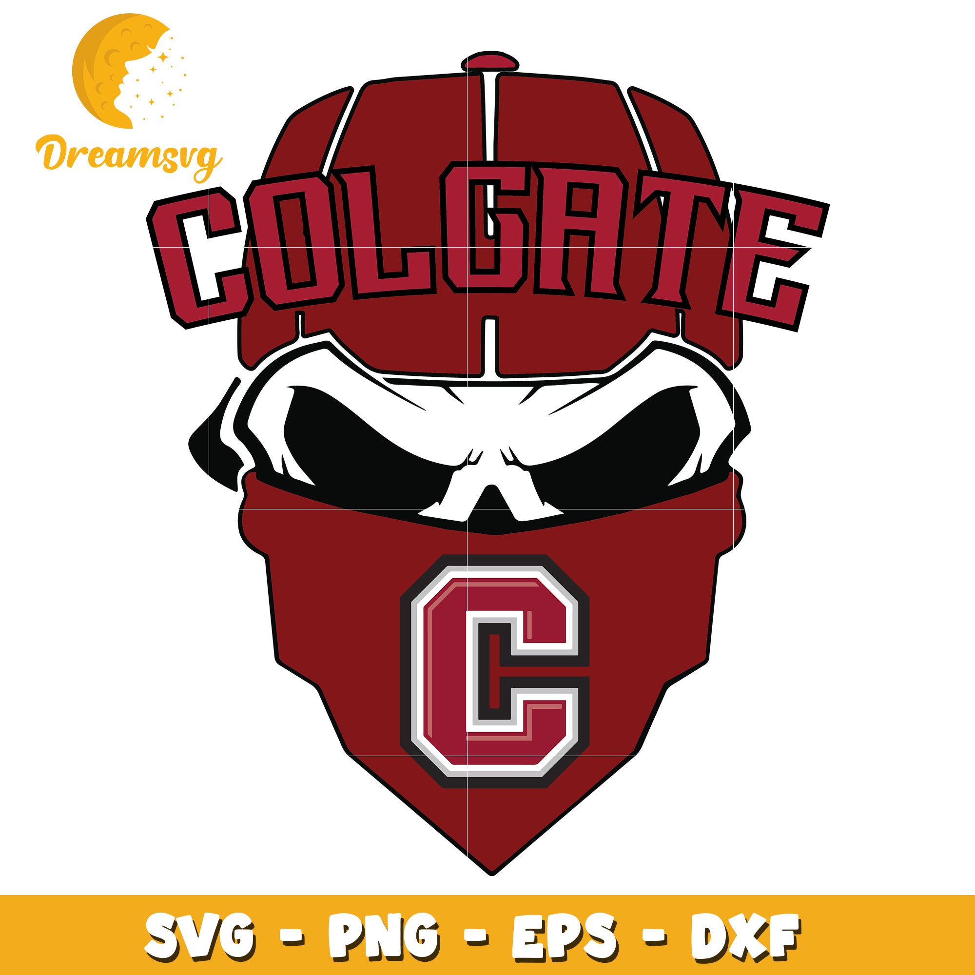 Colgate Skull SVG PNG EPS DXF Cut File – DreamSVG Store