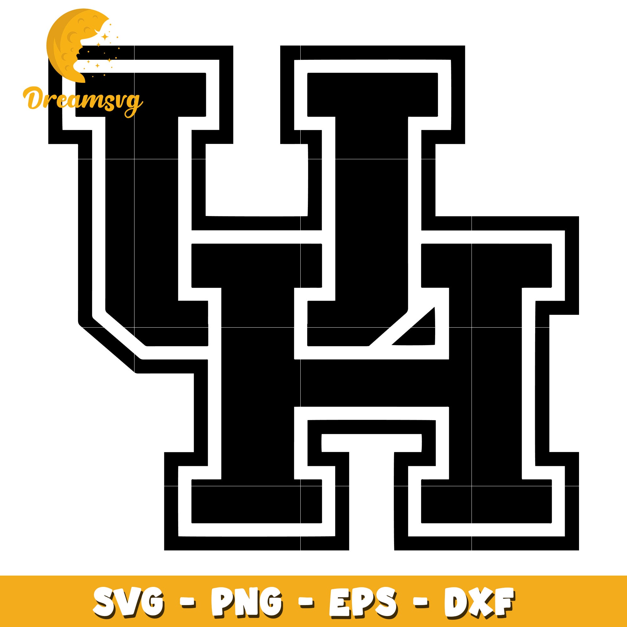 College Letters UH SVG PNG EPS DXF – DreamSVG Store