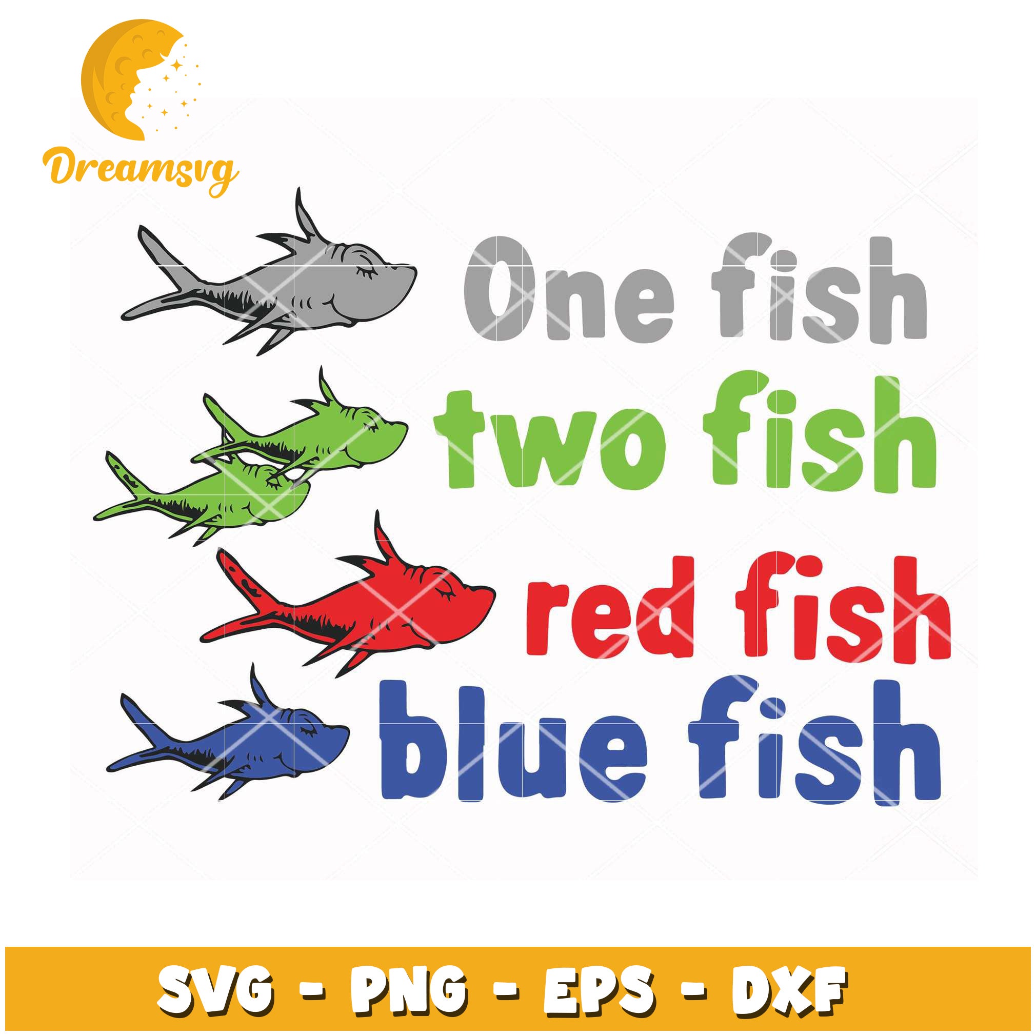 Colorful Fish Design SVG for Kids Printable and Crafts Download ...