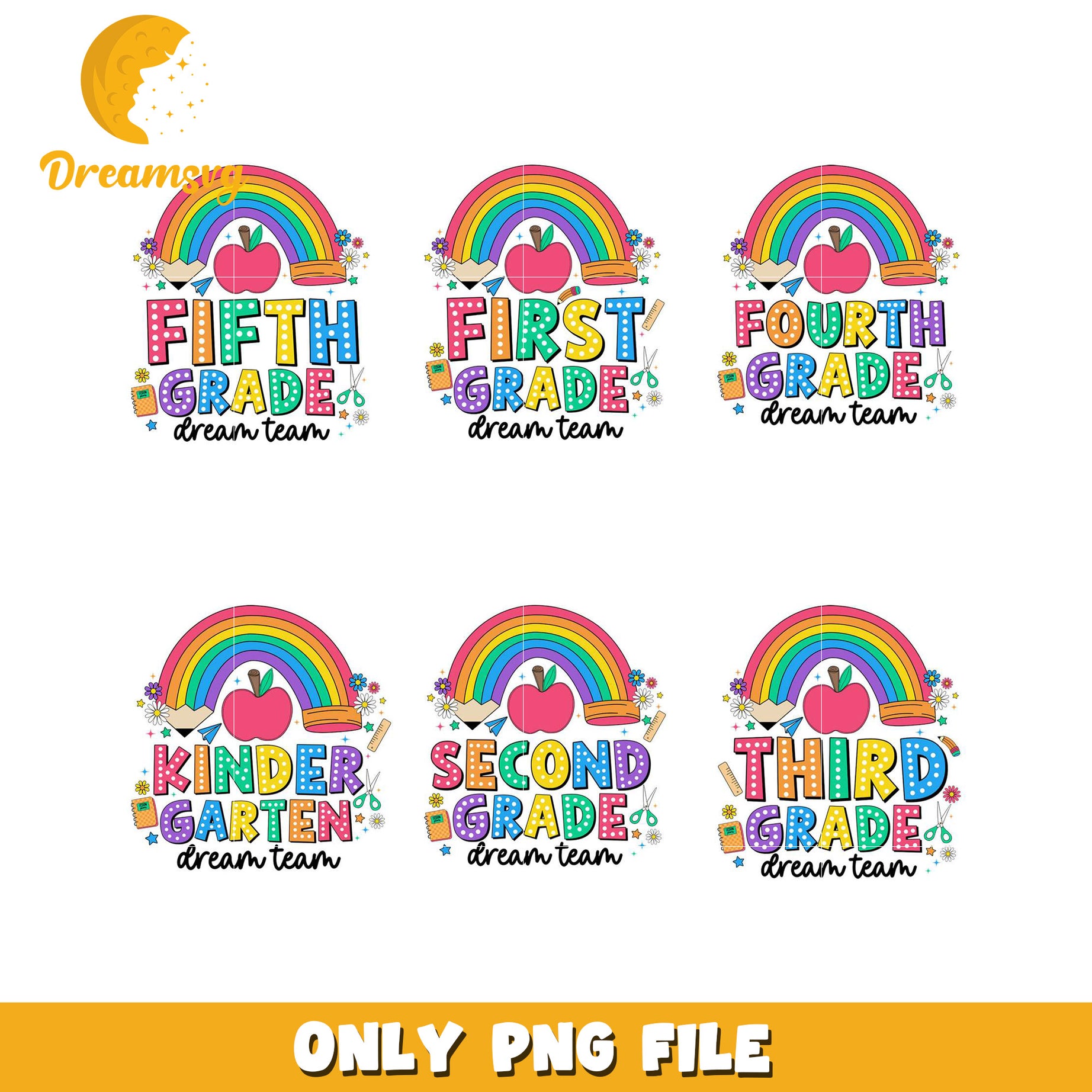 Colorful Grade-Themed PNG Bundle for Classroom Decor – DreamSVG Store