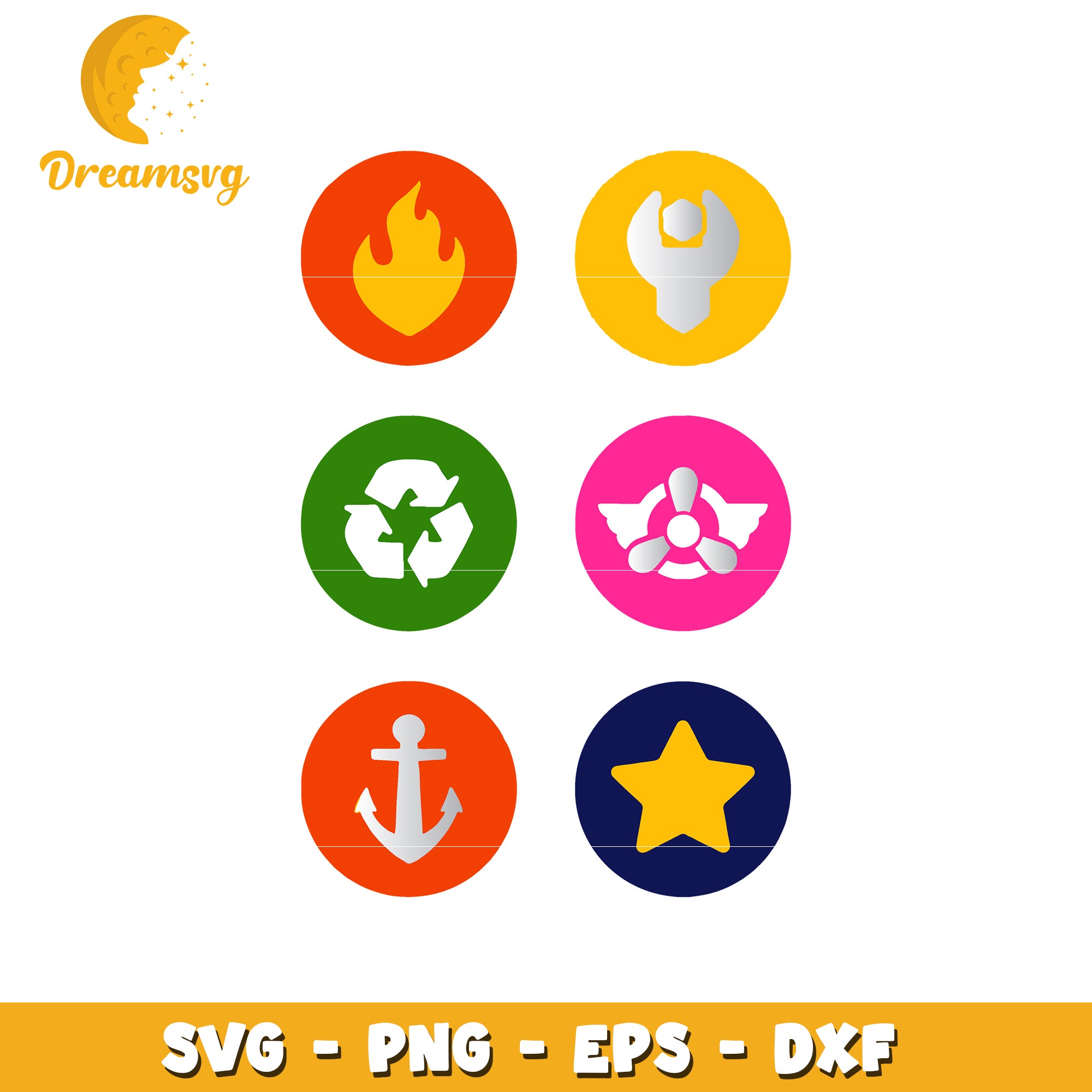 Colorful SVG Icons Pack PNG EPS DXF – DreamSVG Store