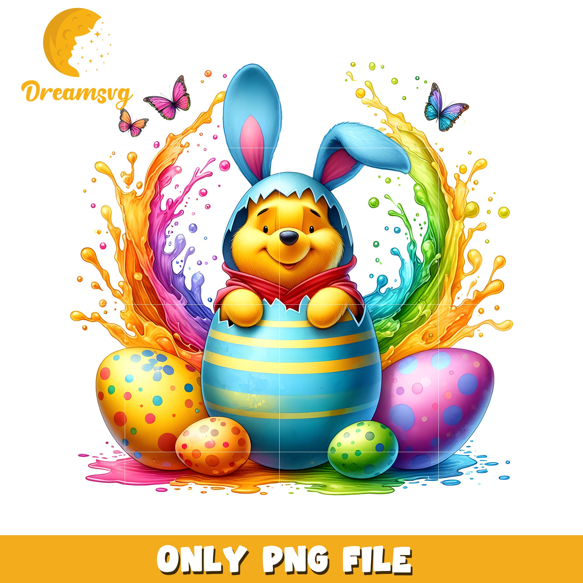 Colorful eggs costume pooh bear png, disney easter eggs png – DreamSVG ...