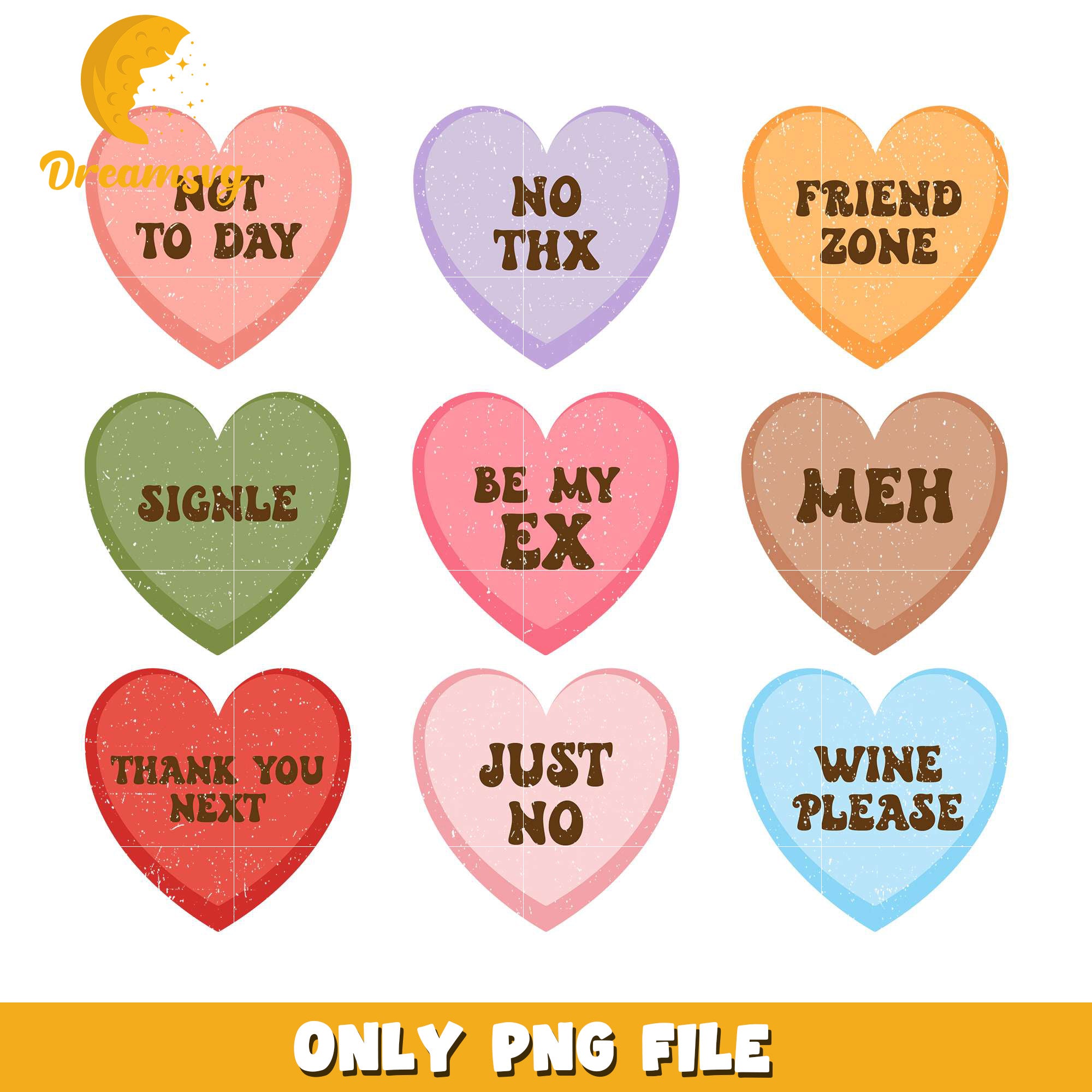 Conversation Candy Hearts png, Valentine day png, heart png – DreamSVG ...