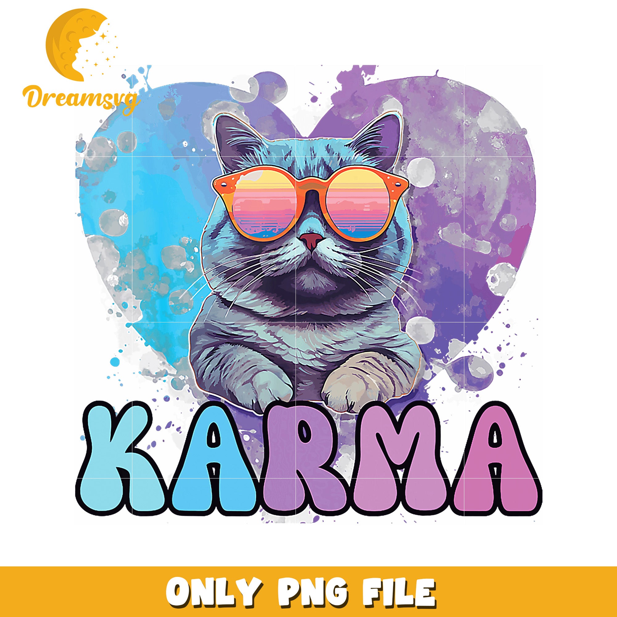 Cool Cat Karma PNG Sublimation Design – DreamSVG Store