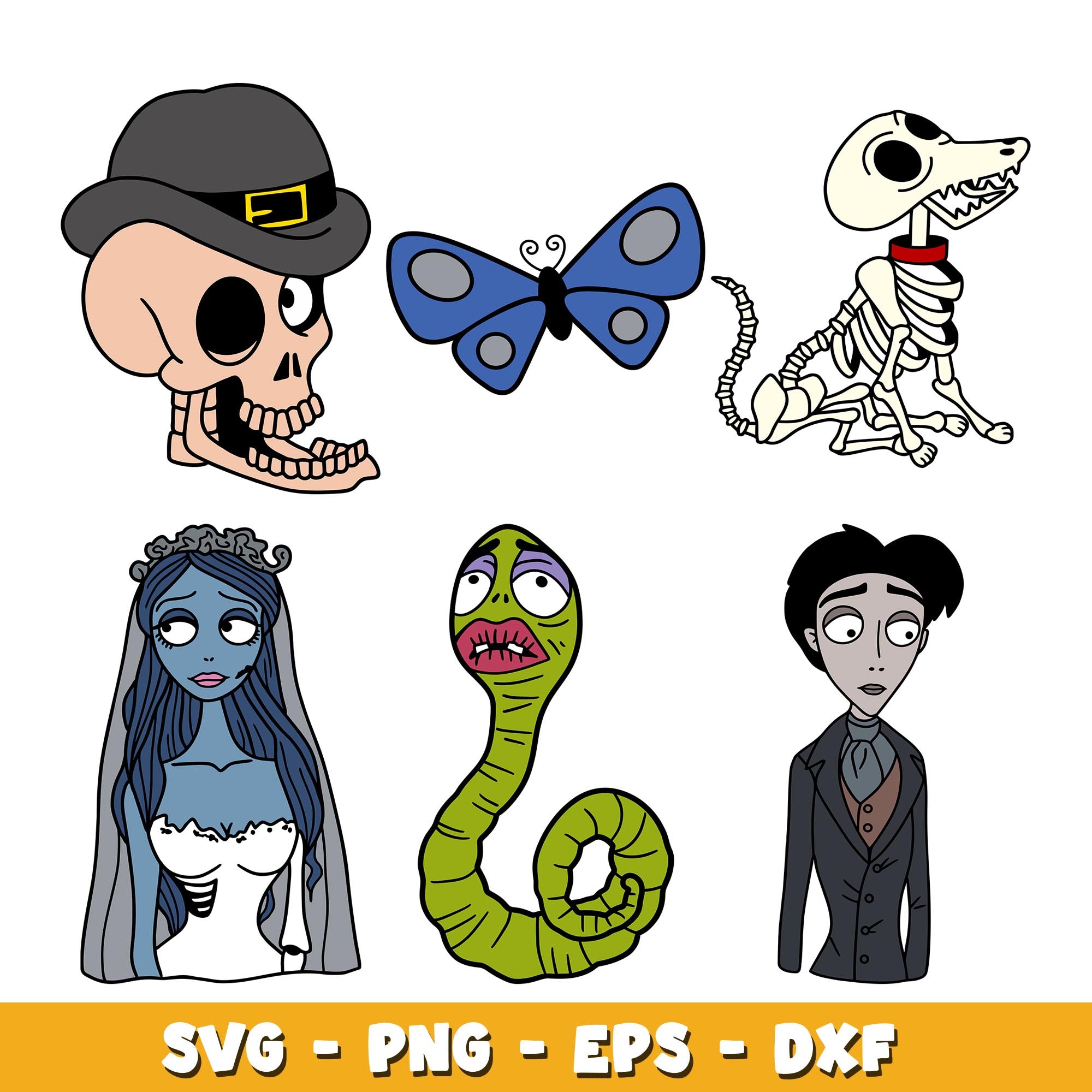 Corpse Bride Budle characters svg, Corpse Bride bundle svg, movie svg ...