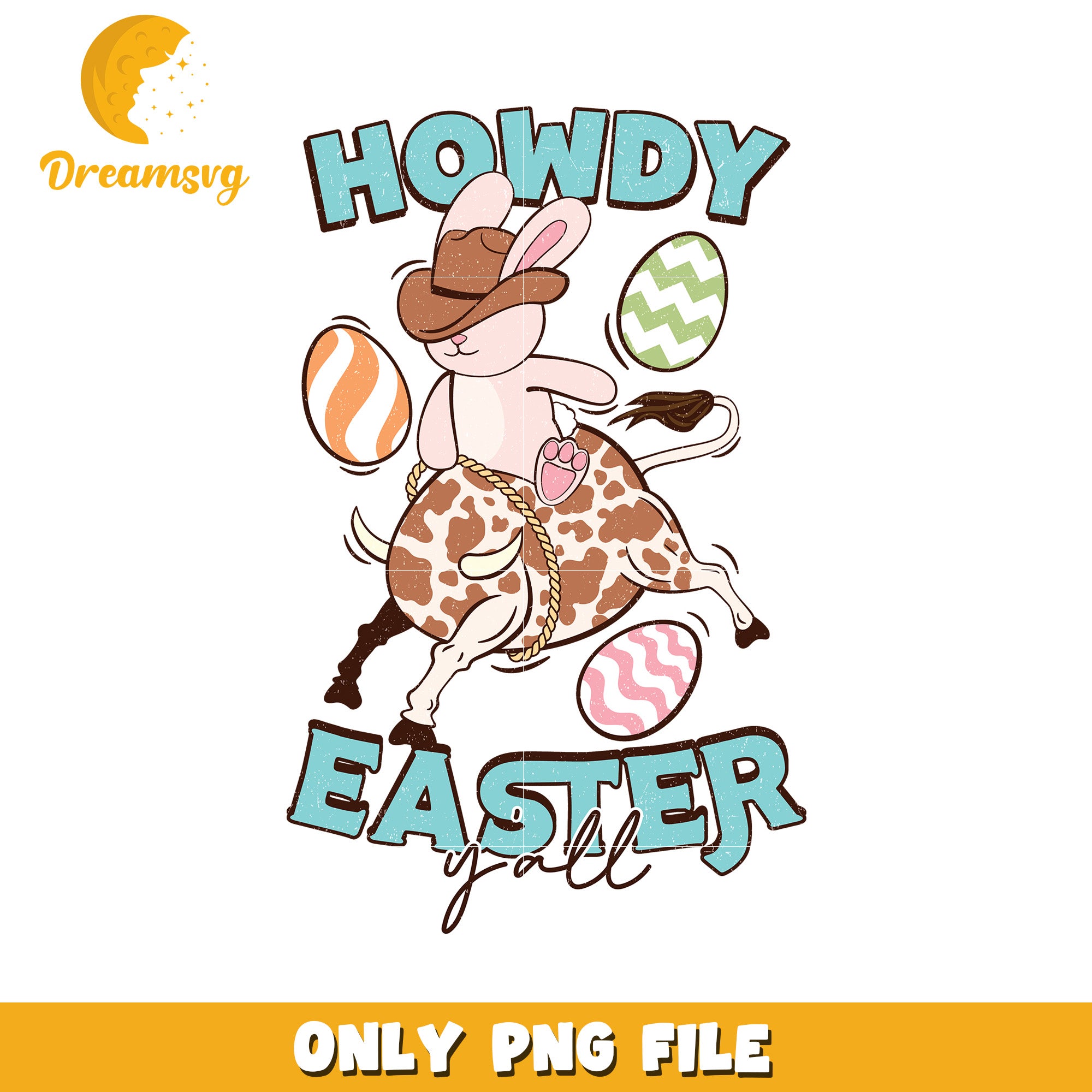 Cowboy Bunny Howdy Easter PNG Cute Holiday Design – DreamSVG Store