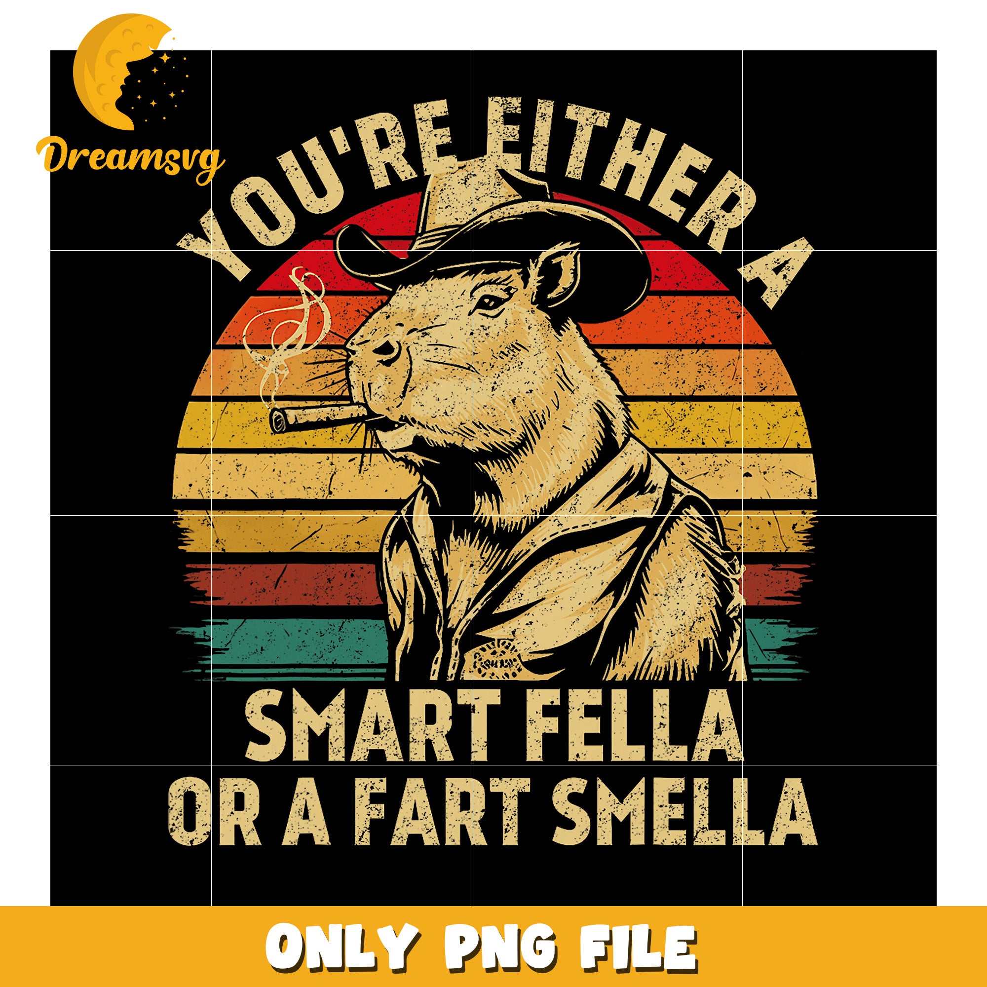 Cowboy Capybara PNG Smart Fella or Fart Smella – DreamSVG Store
