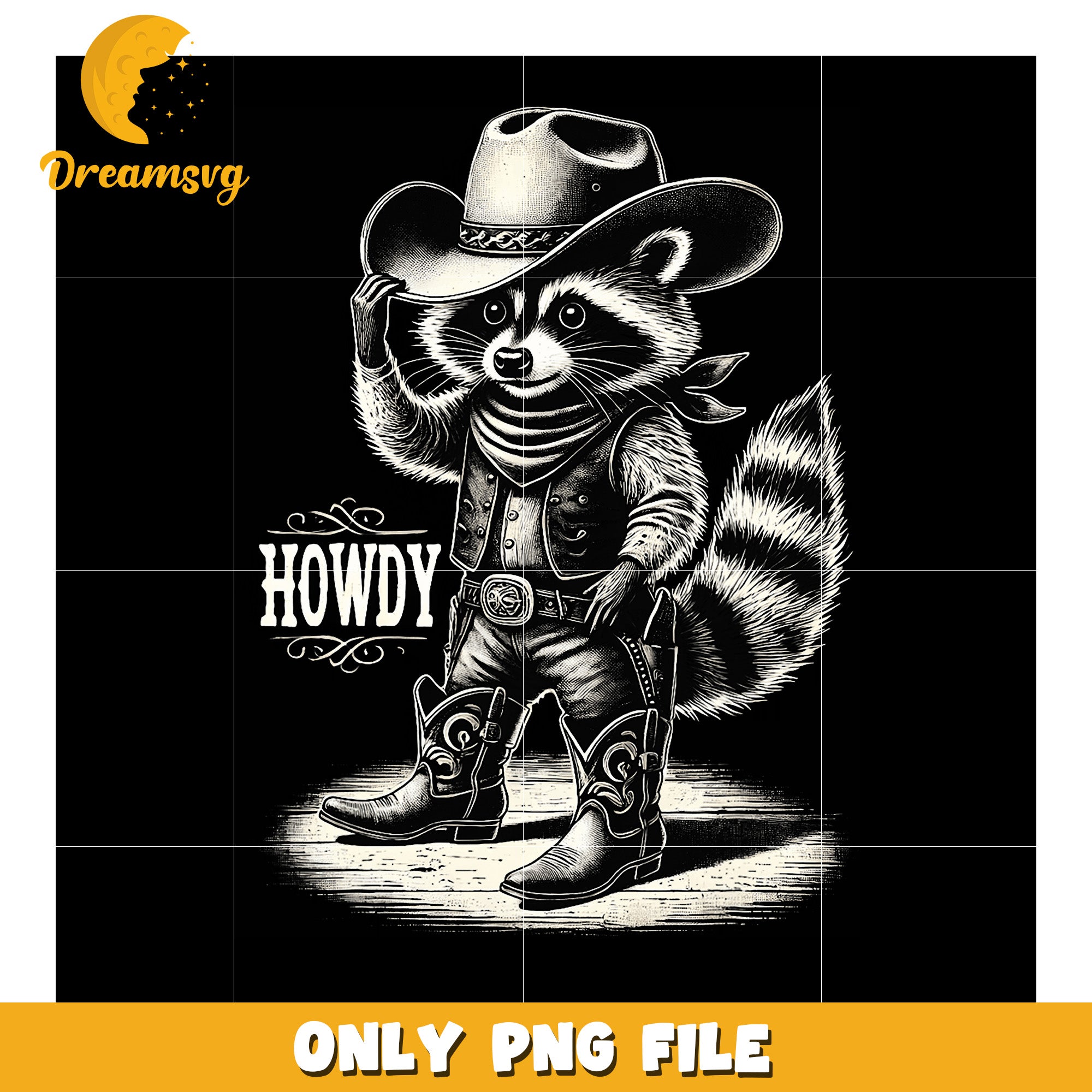 Cowboy Raccoon PNG Image Download – DreamSVG Store