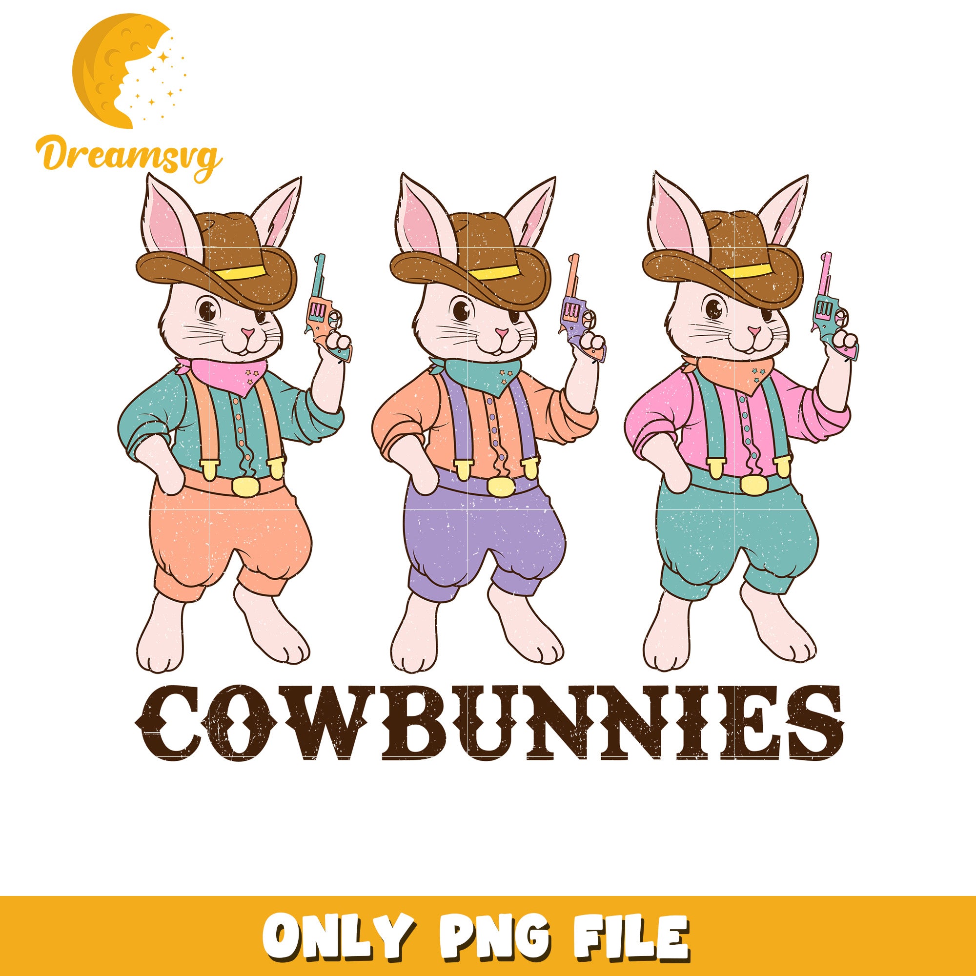 Cowbunnies PNG Cute Western Rabbit Design – DreamSVG Store