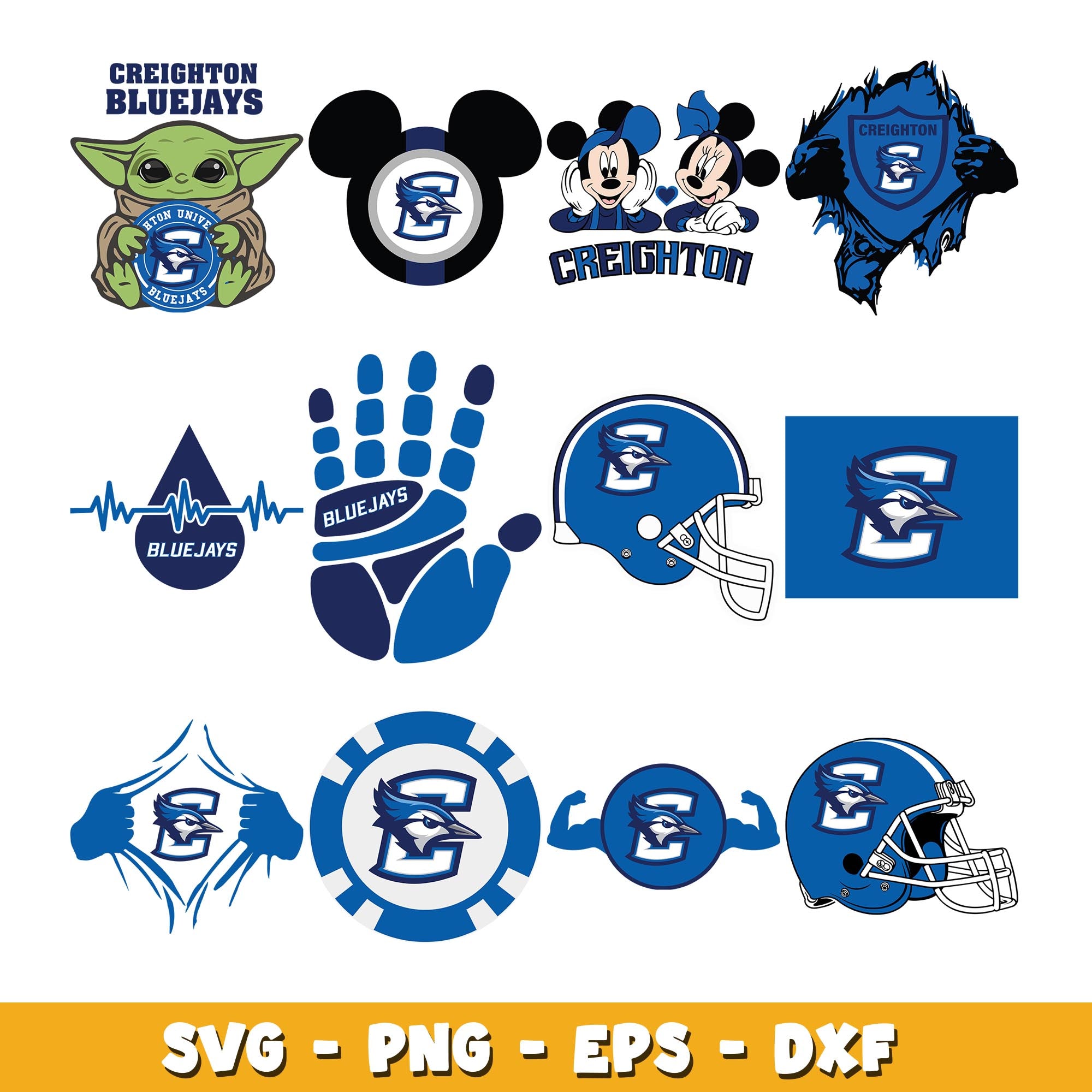 Creighton Bluejays football design Bundle svg, Creighton Bluejays logo ...