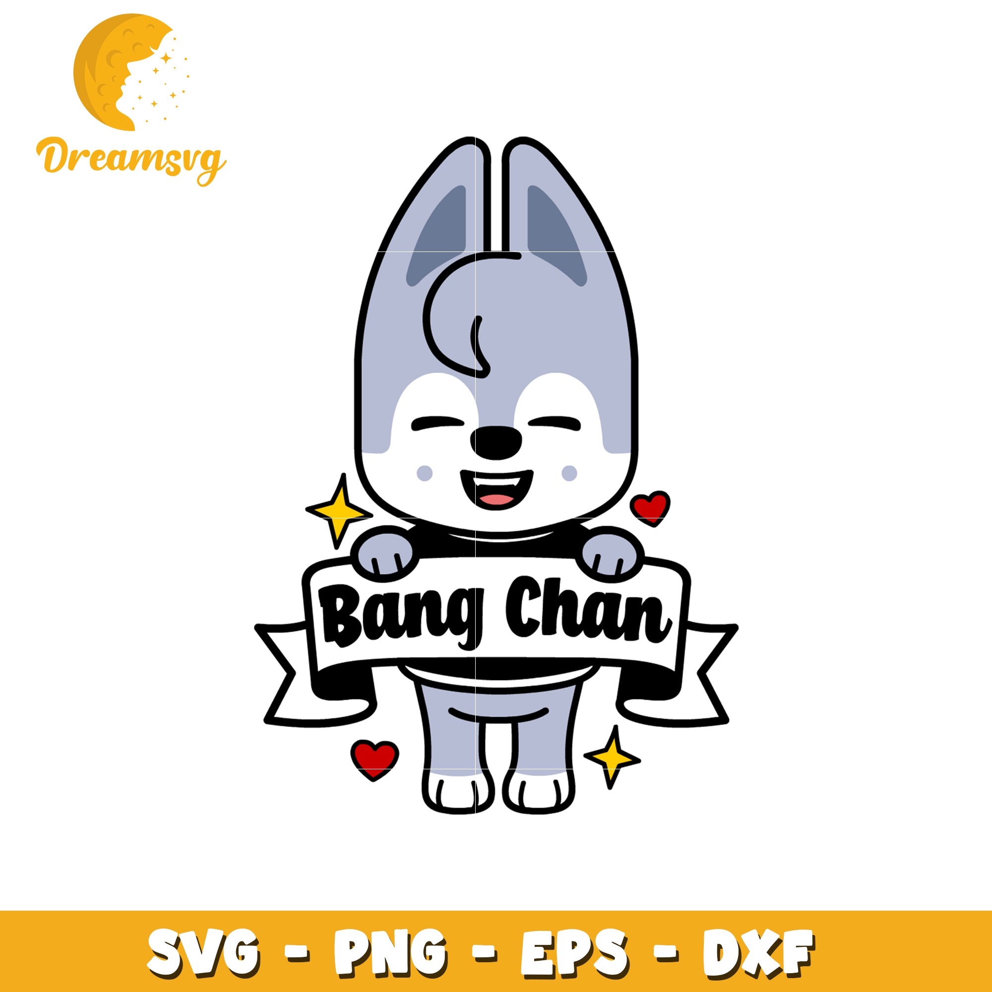 Cute Bang Chan Husky SVG PNG EPS DXF – DreamSVG Store