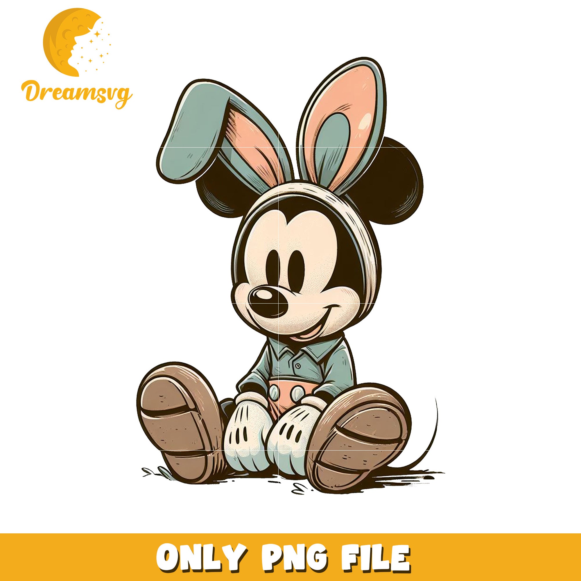 Cute Cartoon Bunny Mickey Mouse PNG File for Design Use – DreamSVG Store