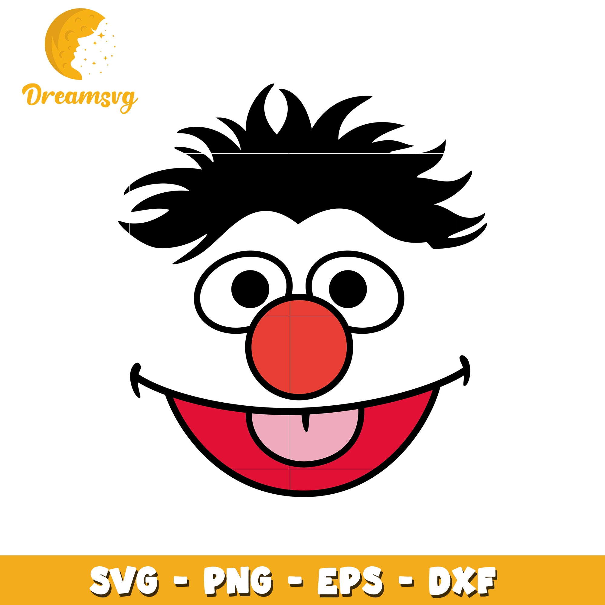 Cute Cartoon Character Face SVG File for Crafting Fun Projects ...