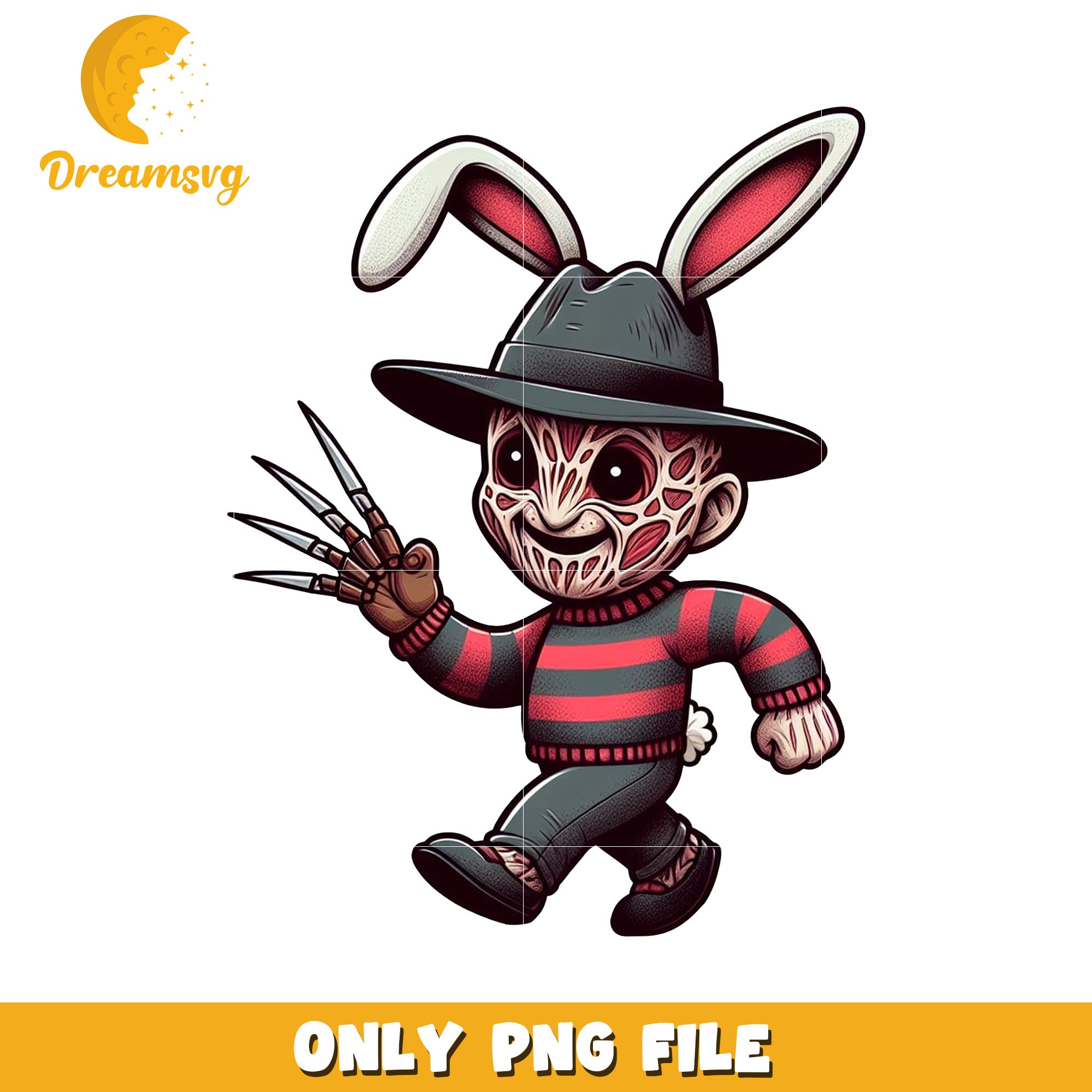 Cute Cartoon Horror Bunny PNG File for Design Projects – DreamSVG Store