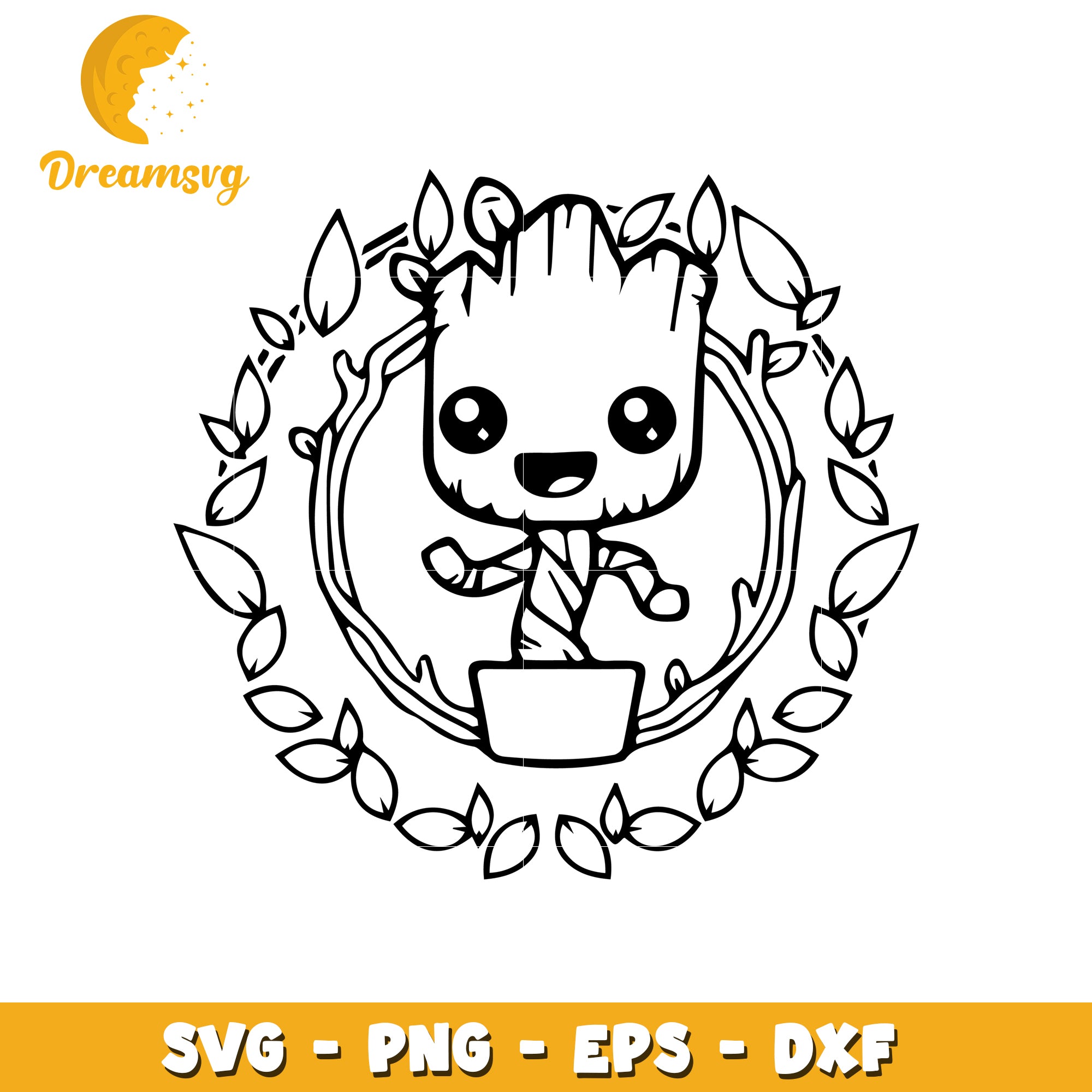 Cute Cartoon Tree Character SVG for Crafting Projects – DreamSVG Store