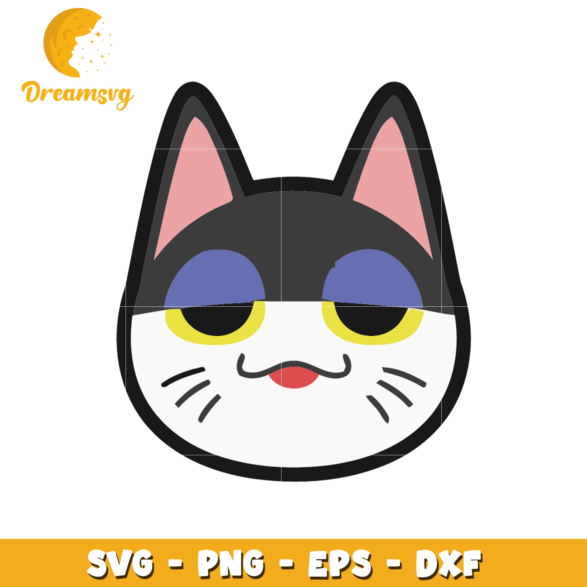 Cute Cat Face SVG PNG EPS DXF – DreamSVG Store
