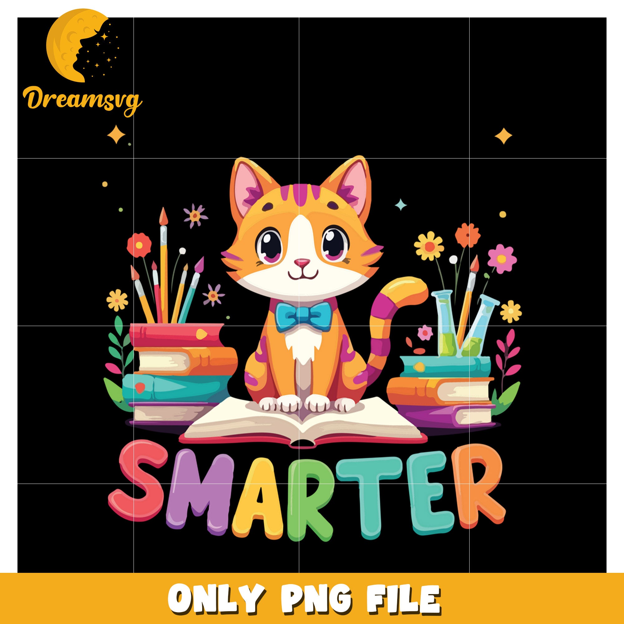 Cute Cat Smarter PNG Design – DreamSVG Store