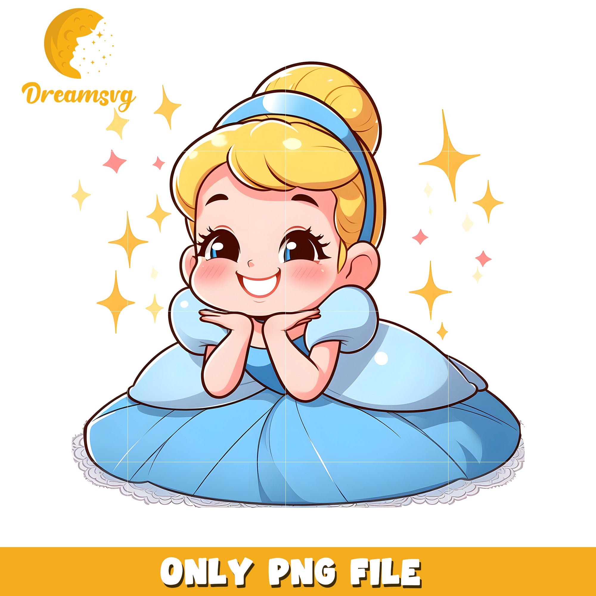 Cute Cinderella PNG Cartoon Image – DreamSVG Store