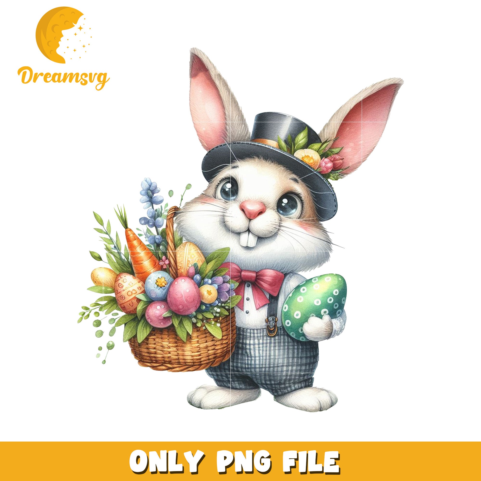 Cute Easter Bunny PNG Image – DreamSVG Store