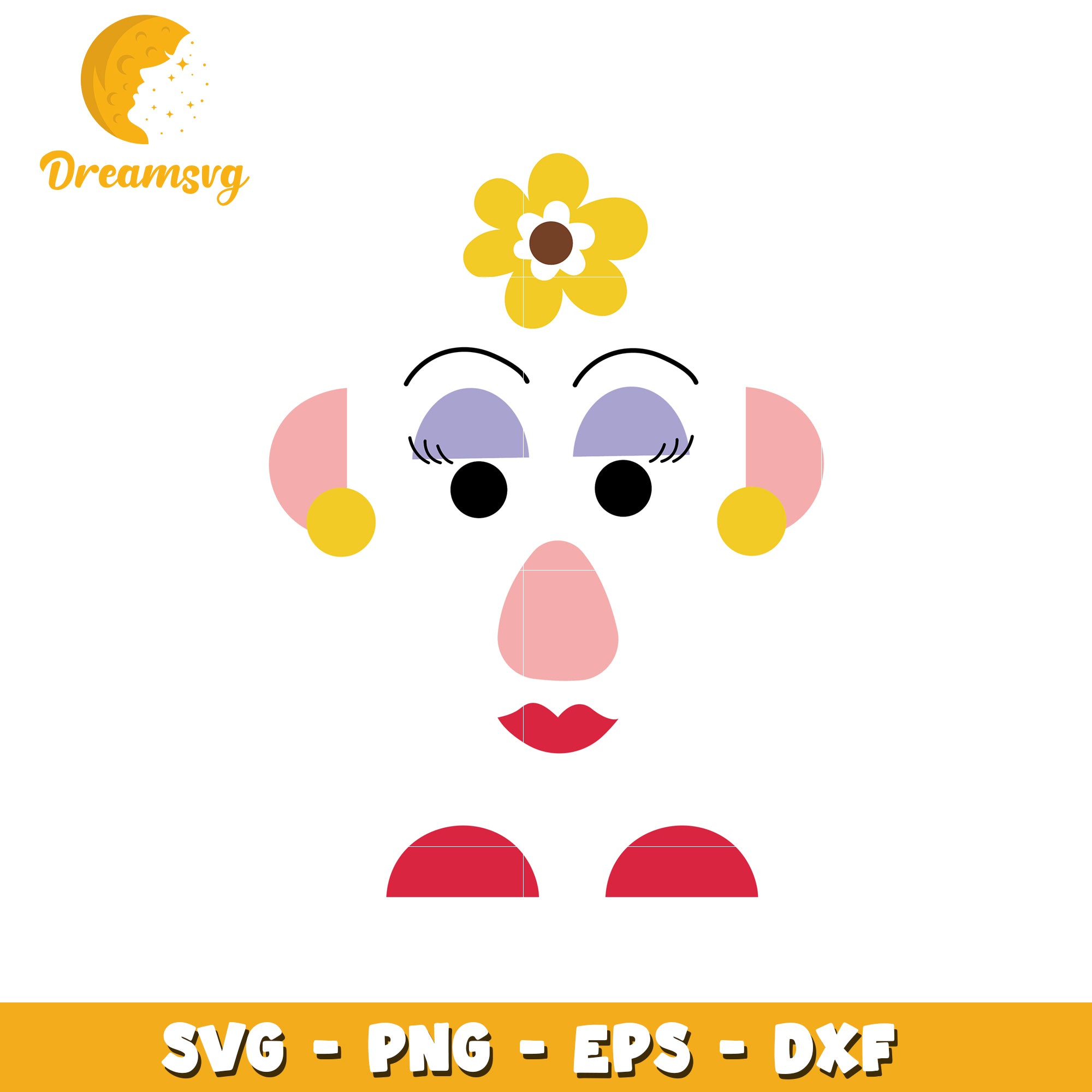 Cute Face SVG Cut File PNG EPS DXF – DreamSVG Store