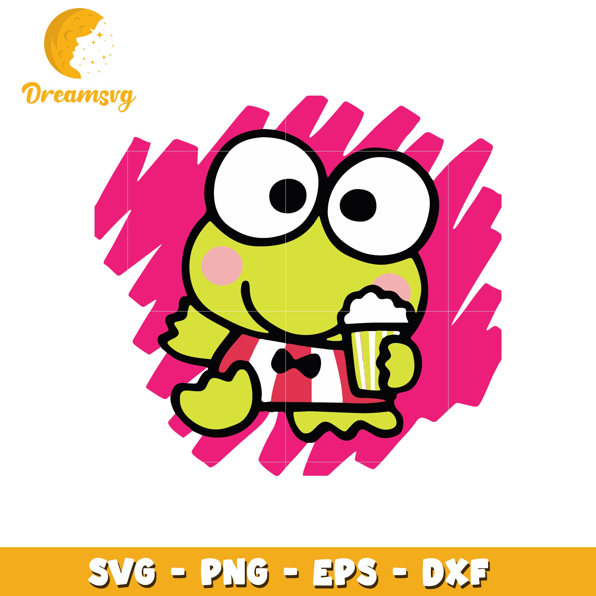 Cute Frog SVG Design With Ice Cream Fun for Crafts and Projects ...