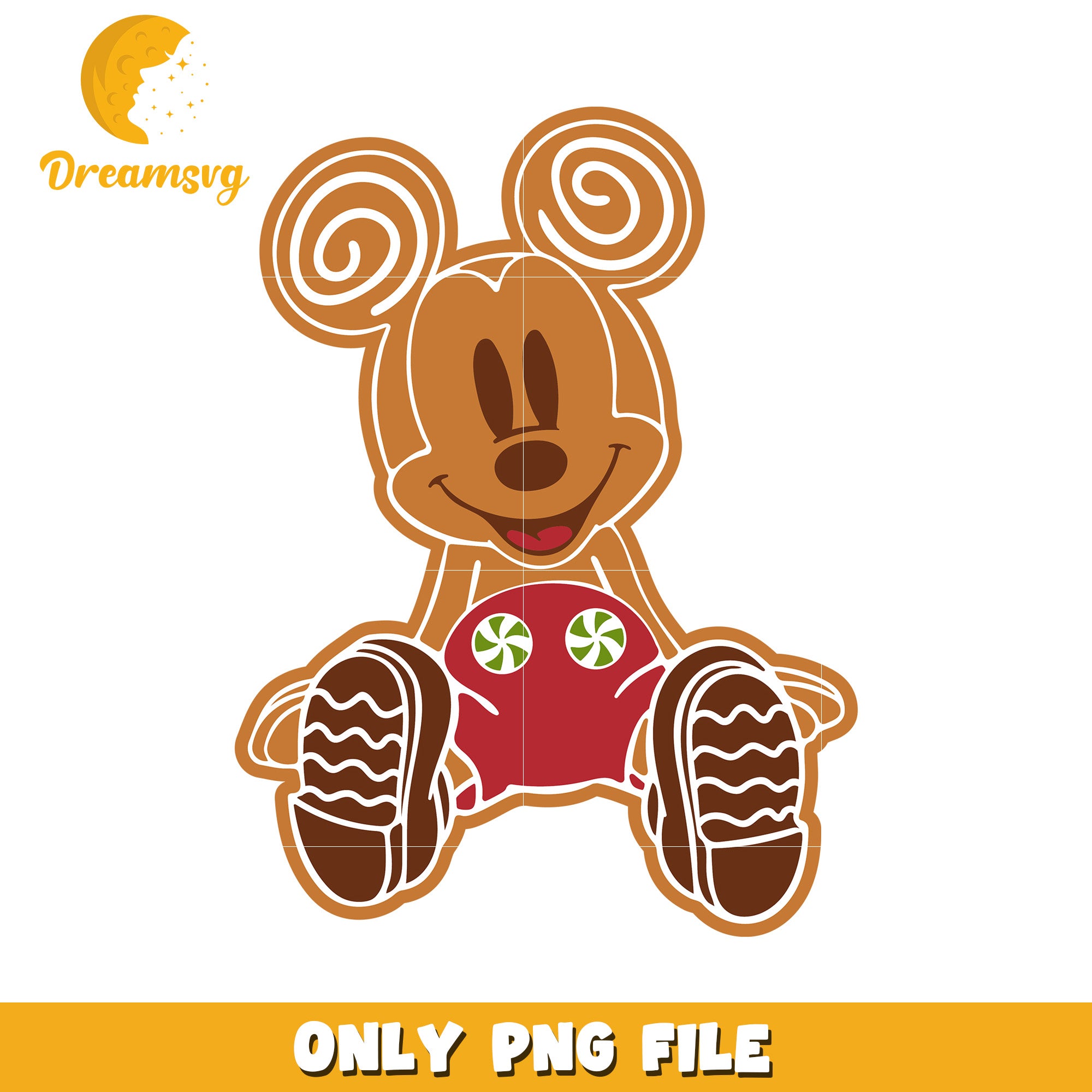 Cute Gingerbread Mickey Mouse PNG Clipart Download Now – DreamSVG Store