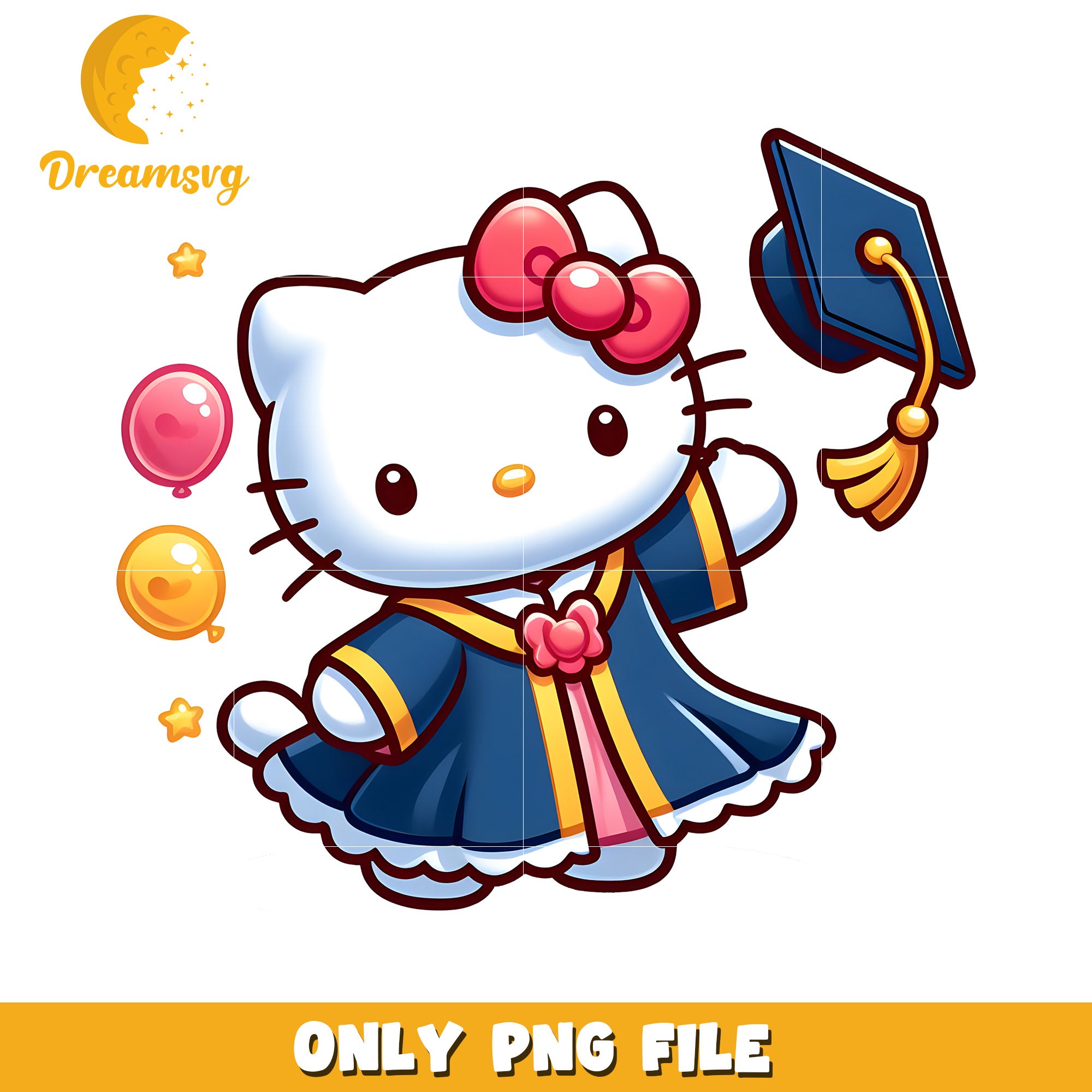 Cute Hello Kitty Graduation PNG File for Download and Crafting ...
