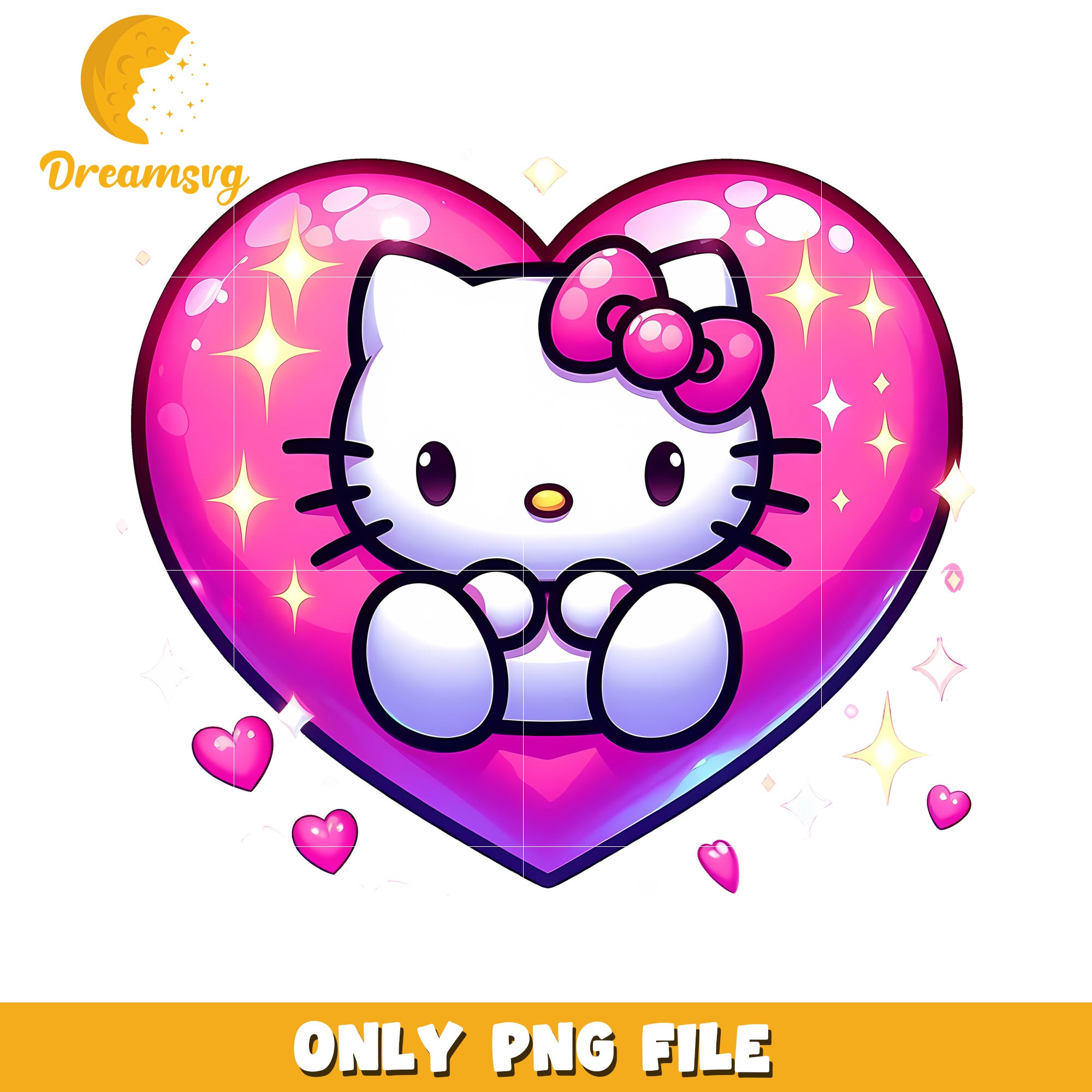 Cute Hello Kitty Heart Graphic PNG for Kids and Fans – DreamSVG Store