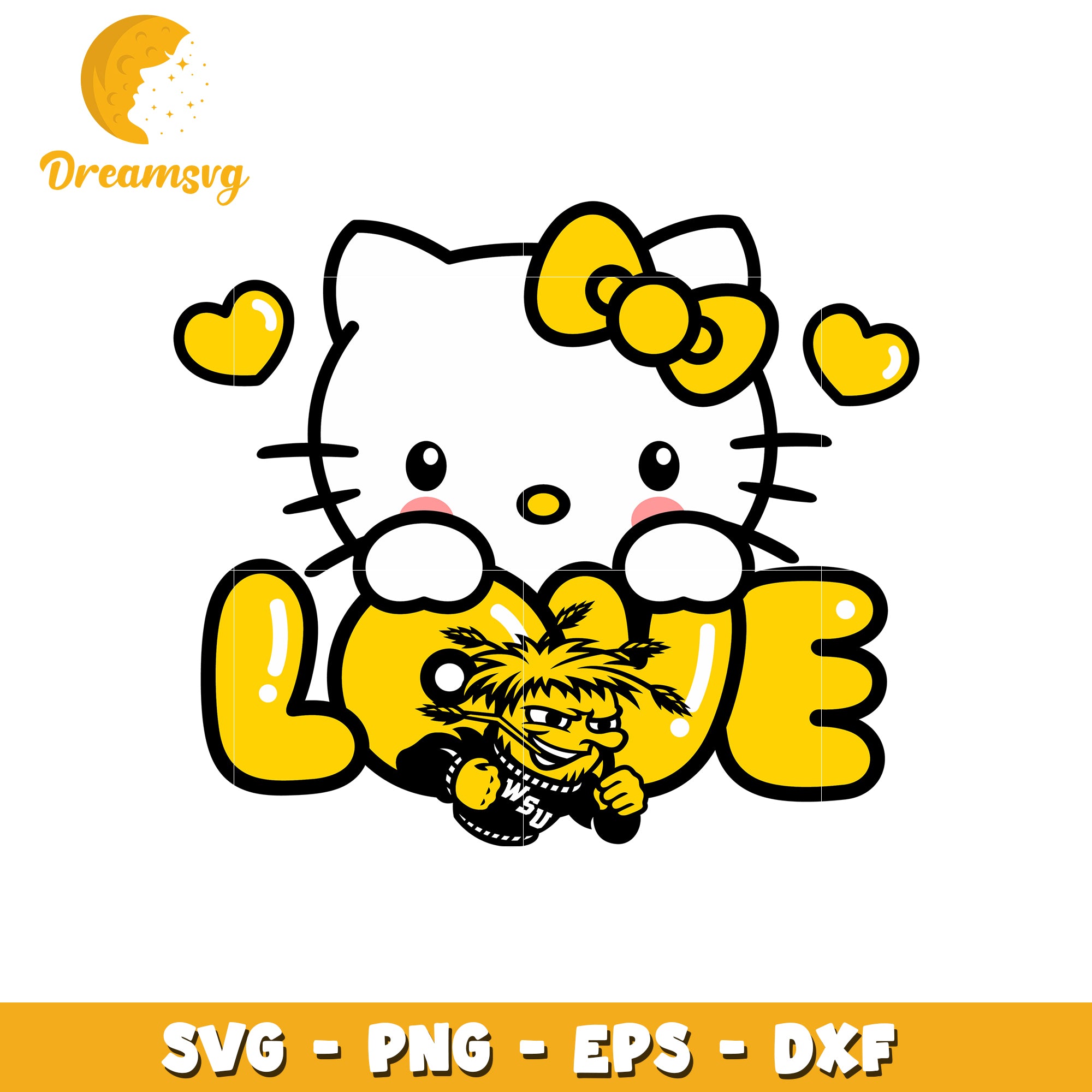 Cute Hello Kitty Love SVG Design for DIY Projects – DreamSVG Store