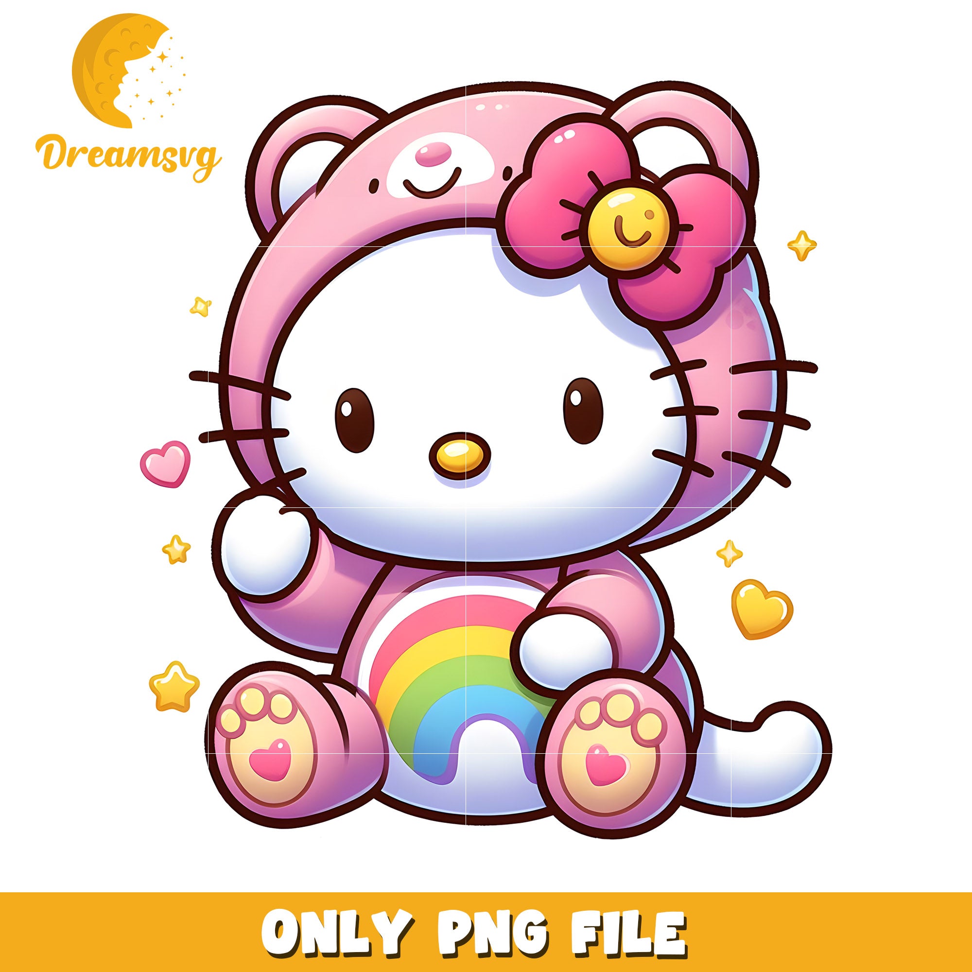 Cute Hello Kitty Rainbow Bear PNG – DreamSVG Store