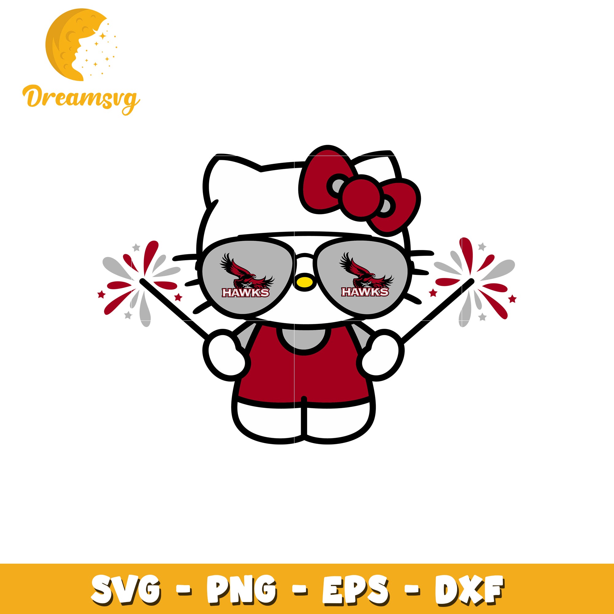 Cute Hello Kitty SVG Cheerleader Design for Hawks Fans – DreamSVG Store