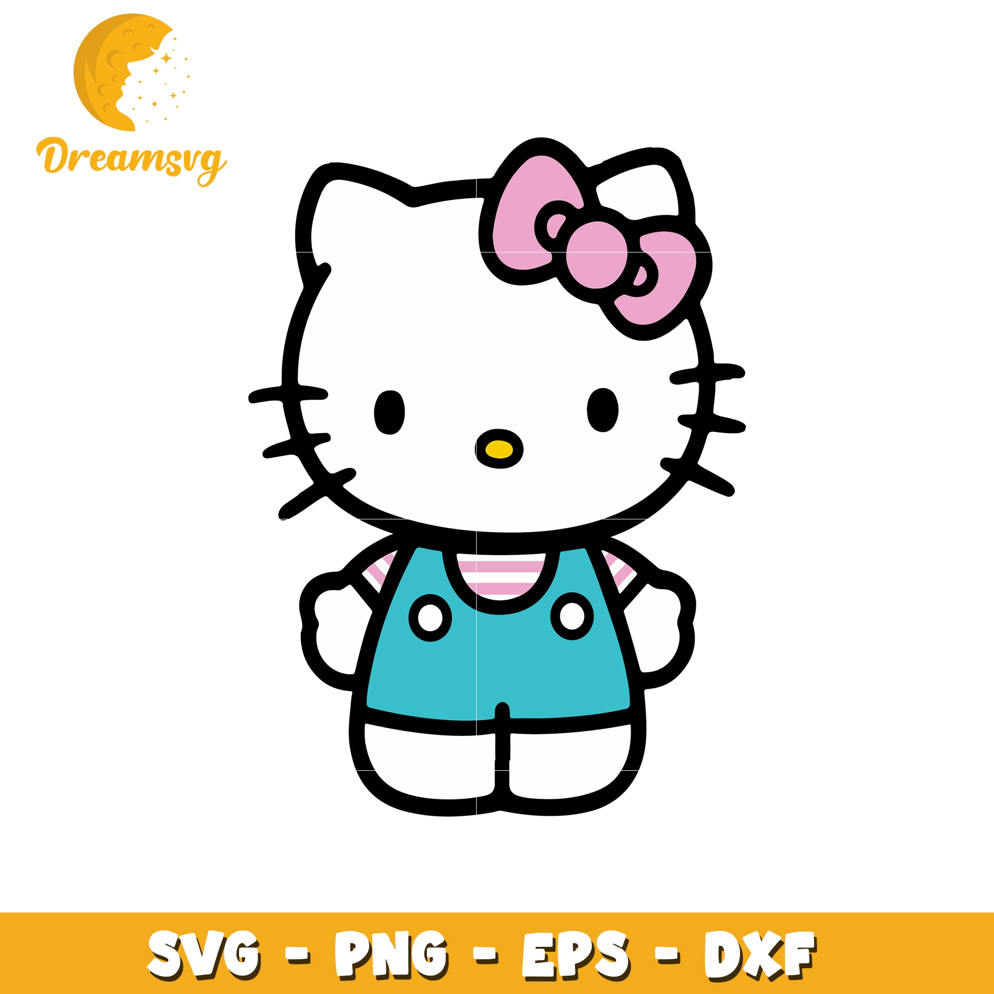 Cute Hello Kitty SVG Design for Crafting and DIY Projects – DreamSVG Store