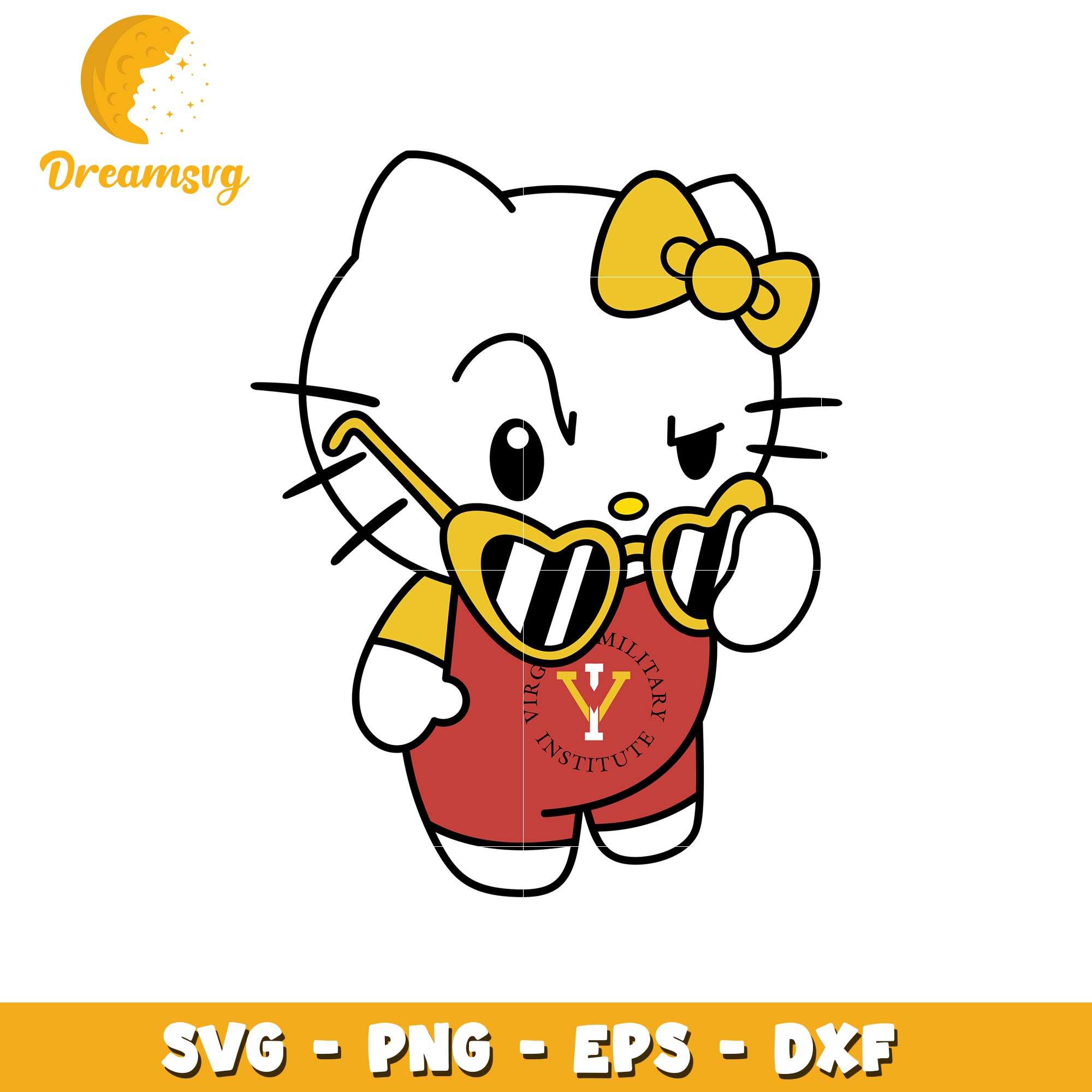 Cute Hello Kitty SVG Design for Virginia Military Institute – DreamSVG ...