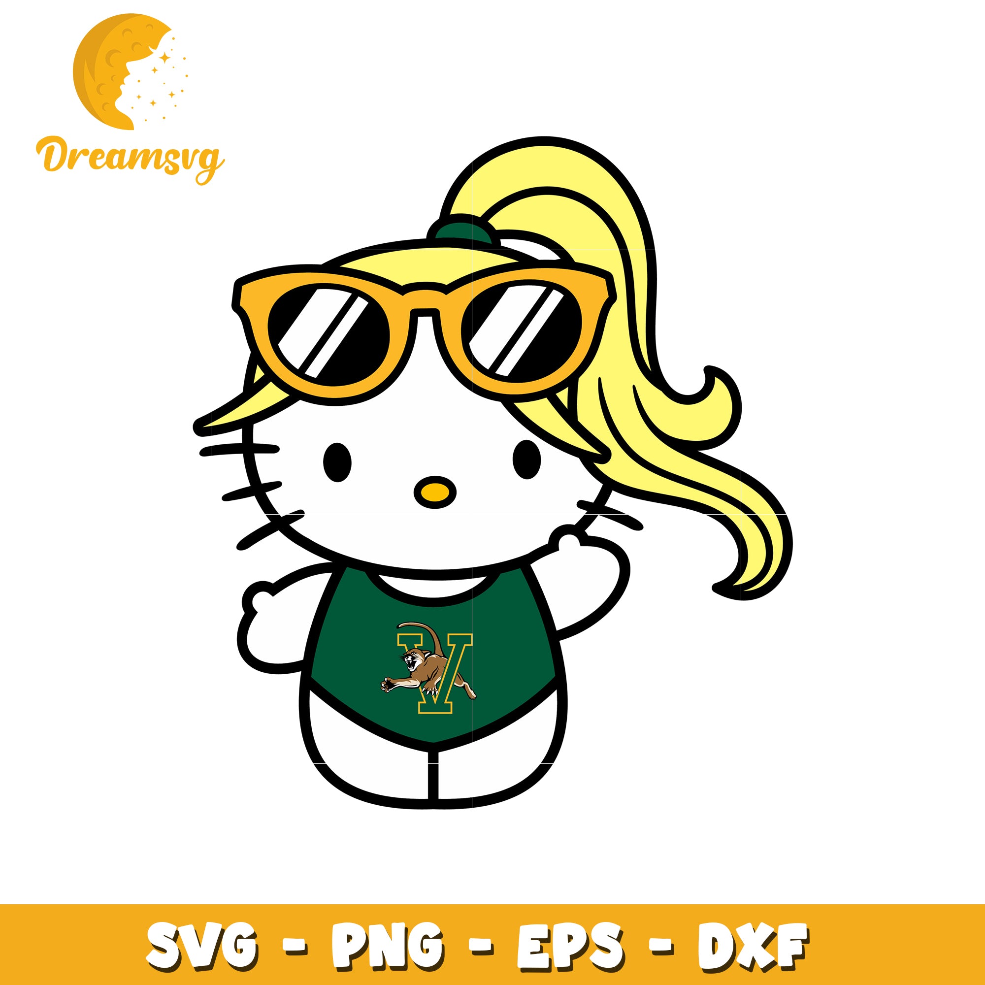 Cute Hello Kitty SVG Design with Sunglasses and Sprite – DreamSVG Store