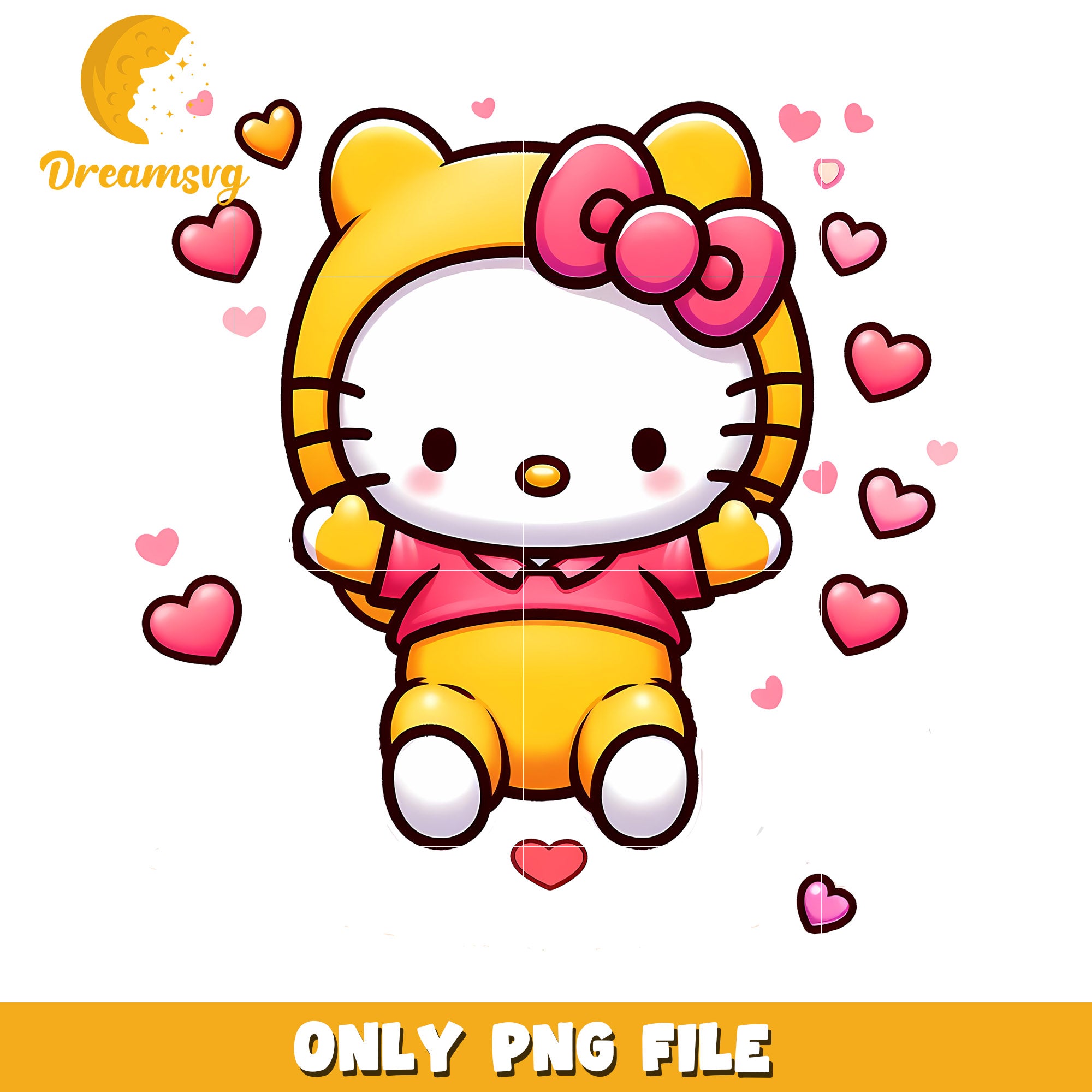 Cute Hello Kitty Tiger PNG Image – DreamSVG Store