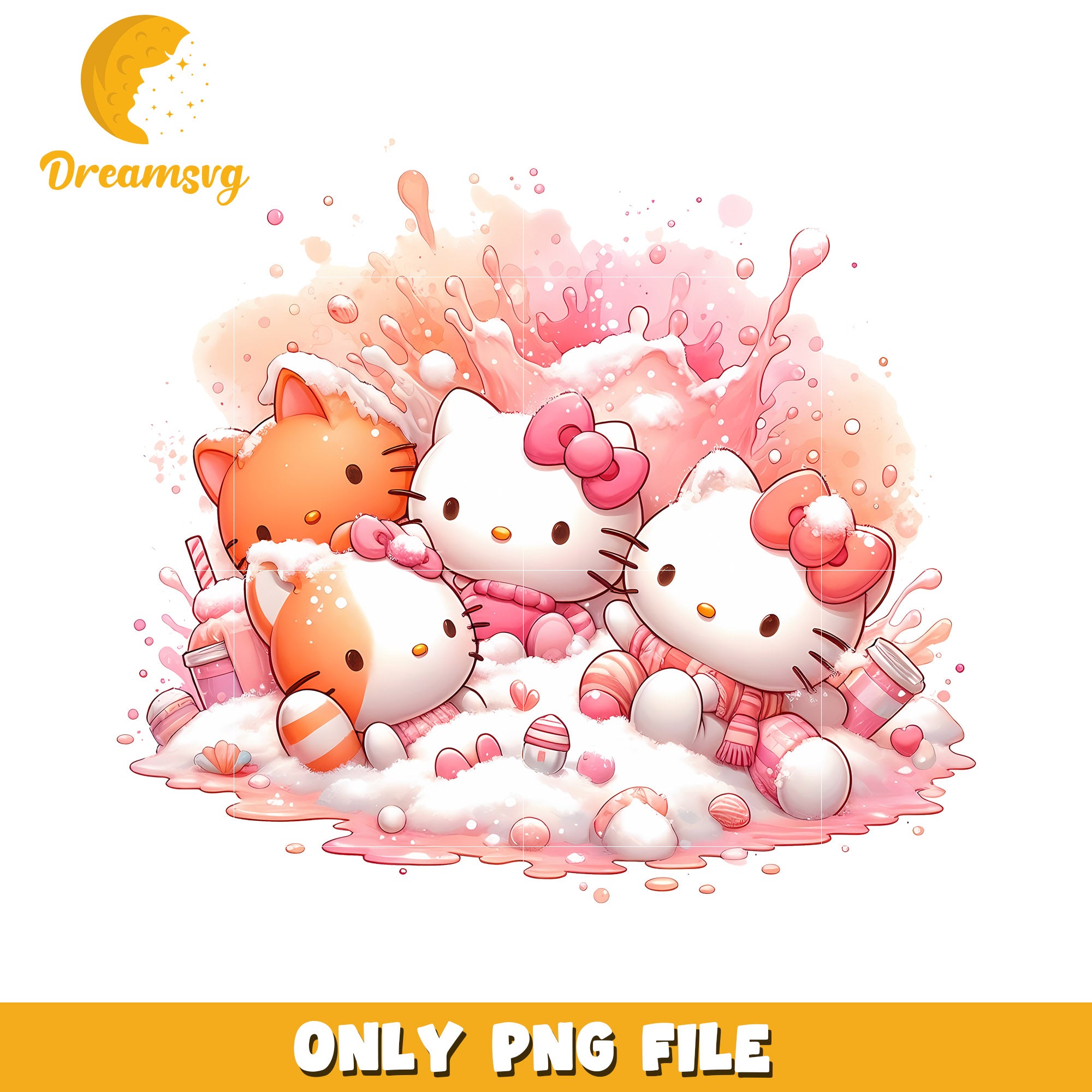 Cute Hello Kitty Winter PNG Image – DreamSVG Store