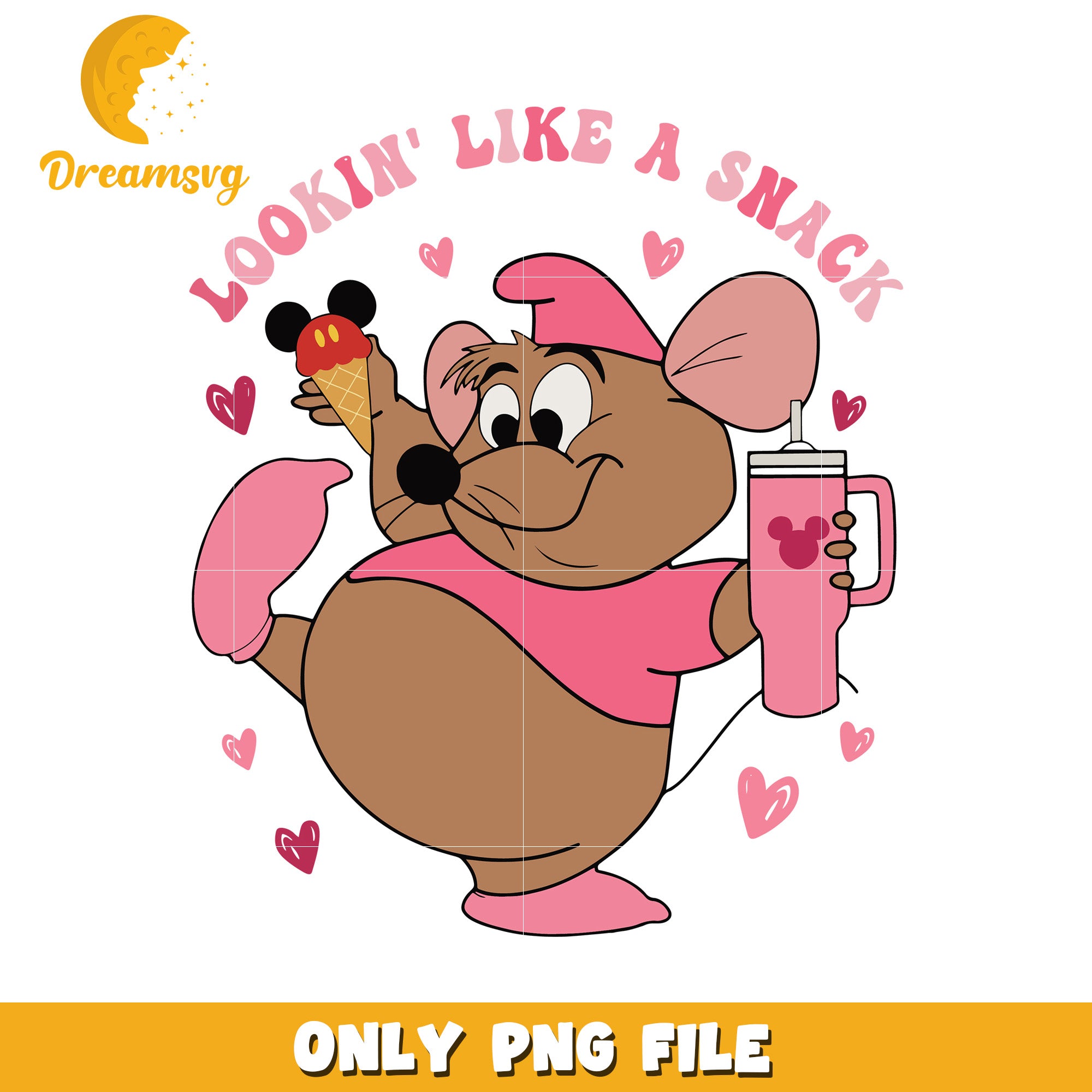 Cute Mouse Snack PNG Design – DreamSVG Store