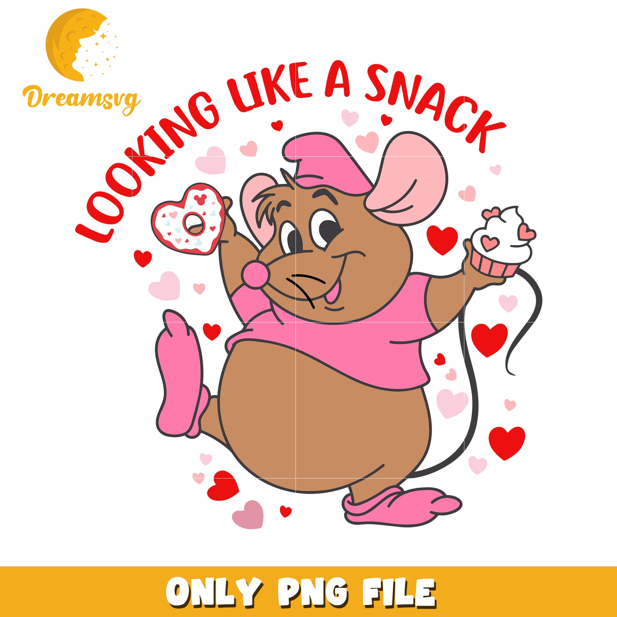 Cute Mouse Snack PNG Valentine – DreamSVG Store