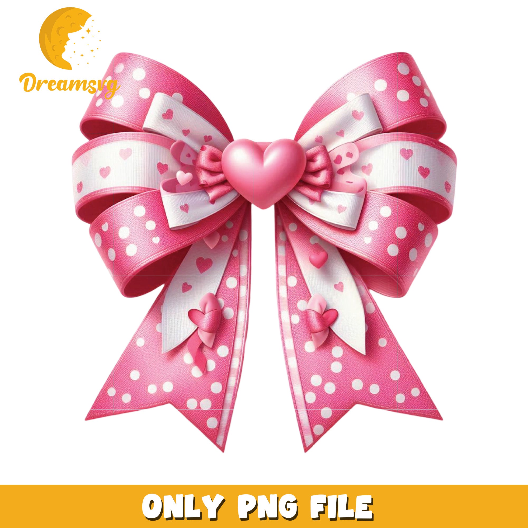Cute Pink Heart Bow PNG for Crafts and Decor Designs – DreamSVG Store