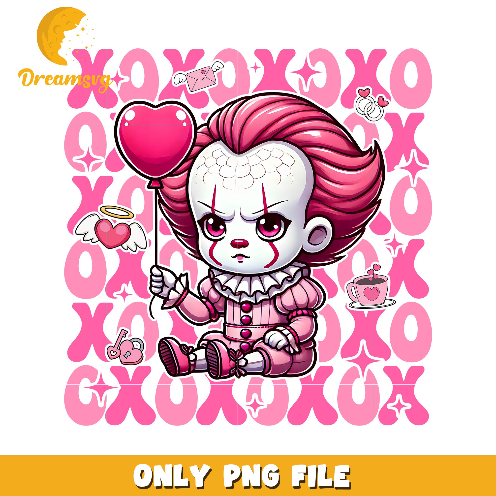 Cute Pink Pennywise PNG – DreamSVG Store