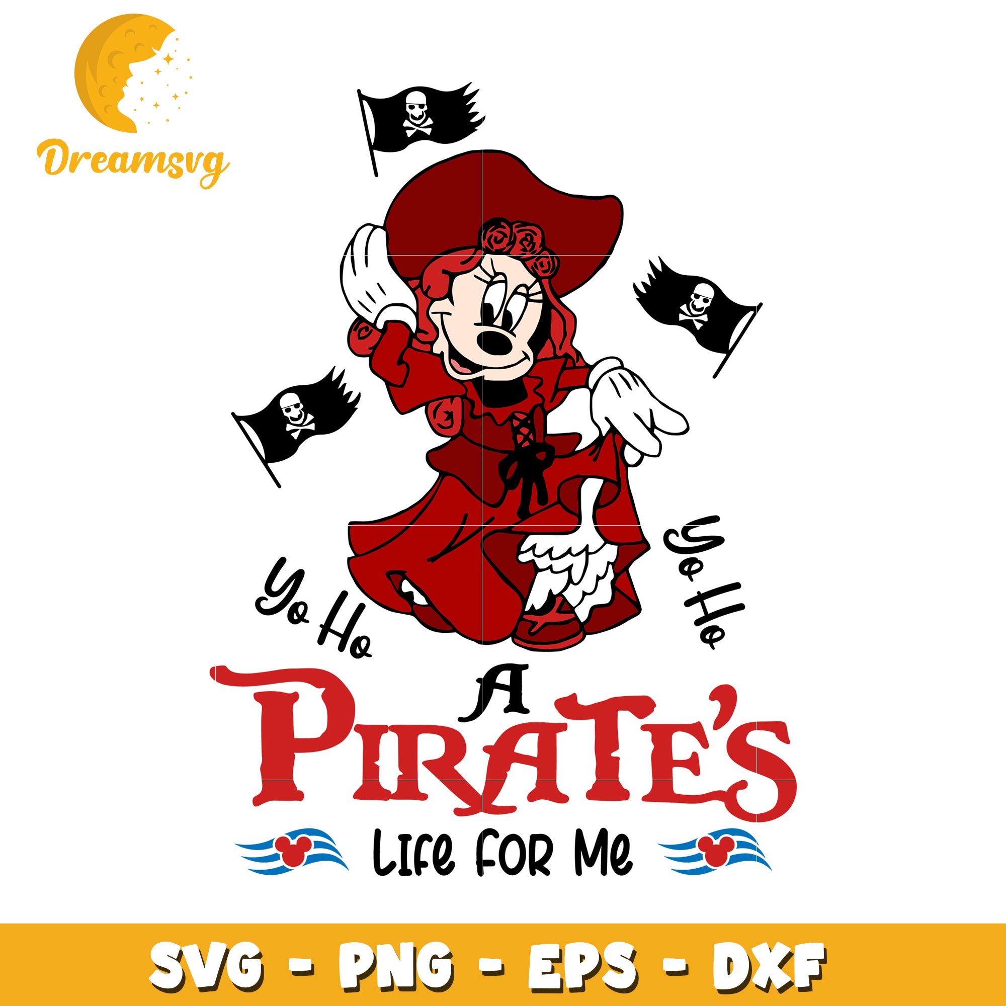 Cute Pirate Minnie Mouse SVG Design for Crafting Ideas – DreamSVG Store