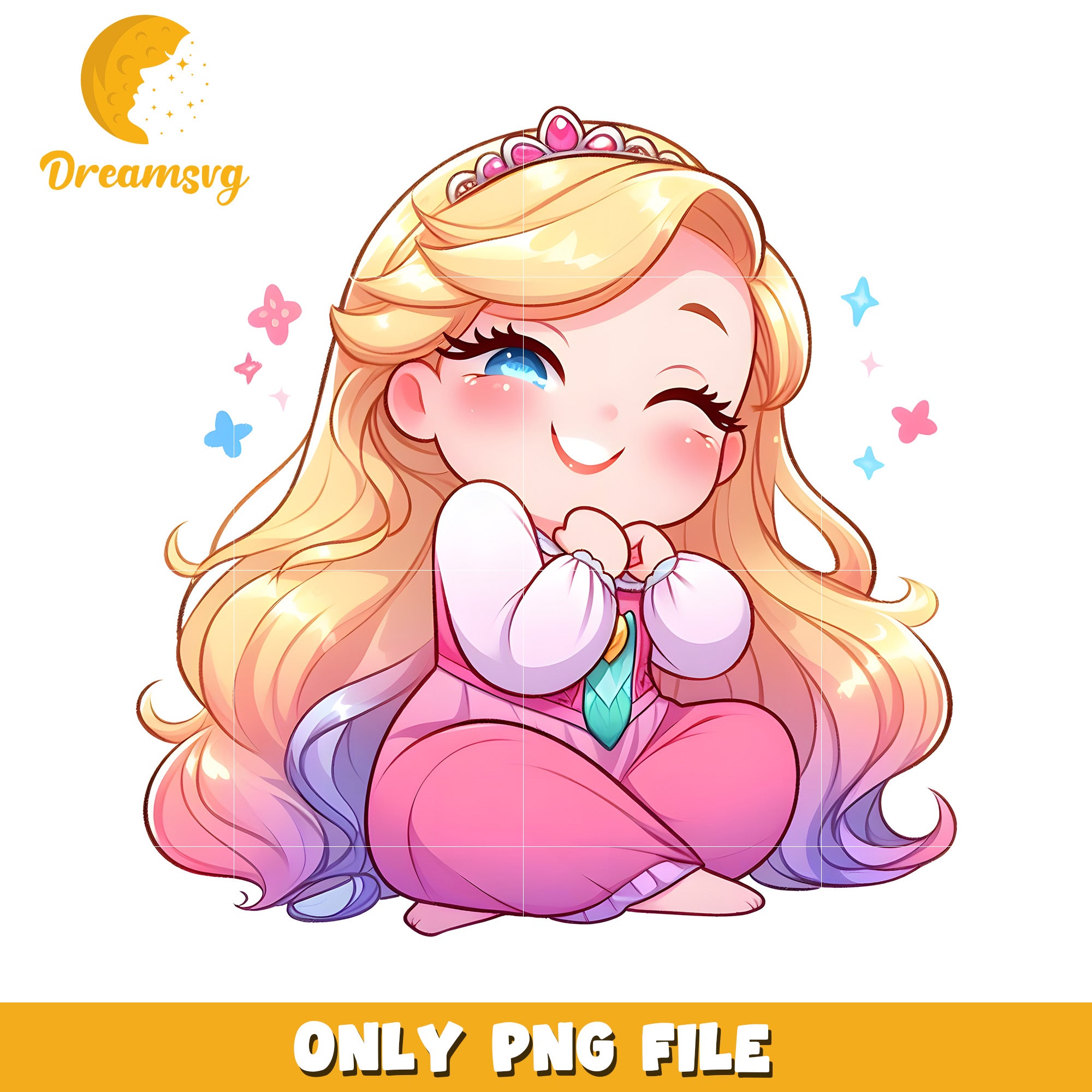 Cute Princess PNG Clipart – DreamSVG Store