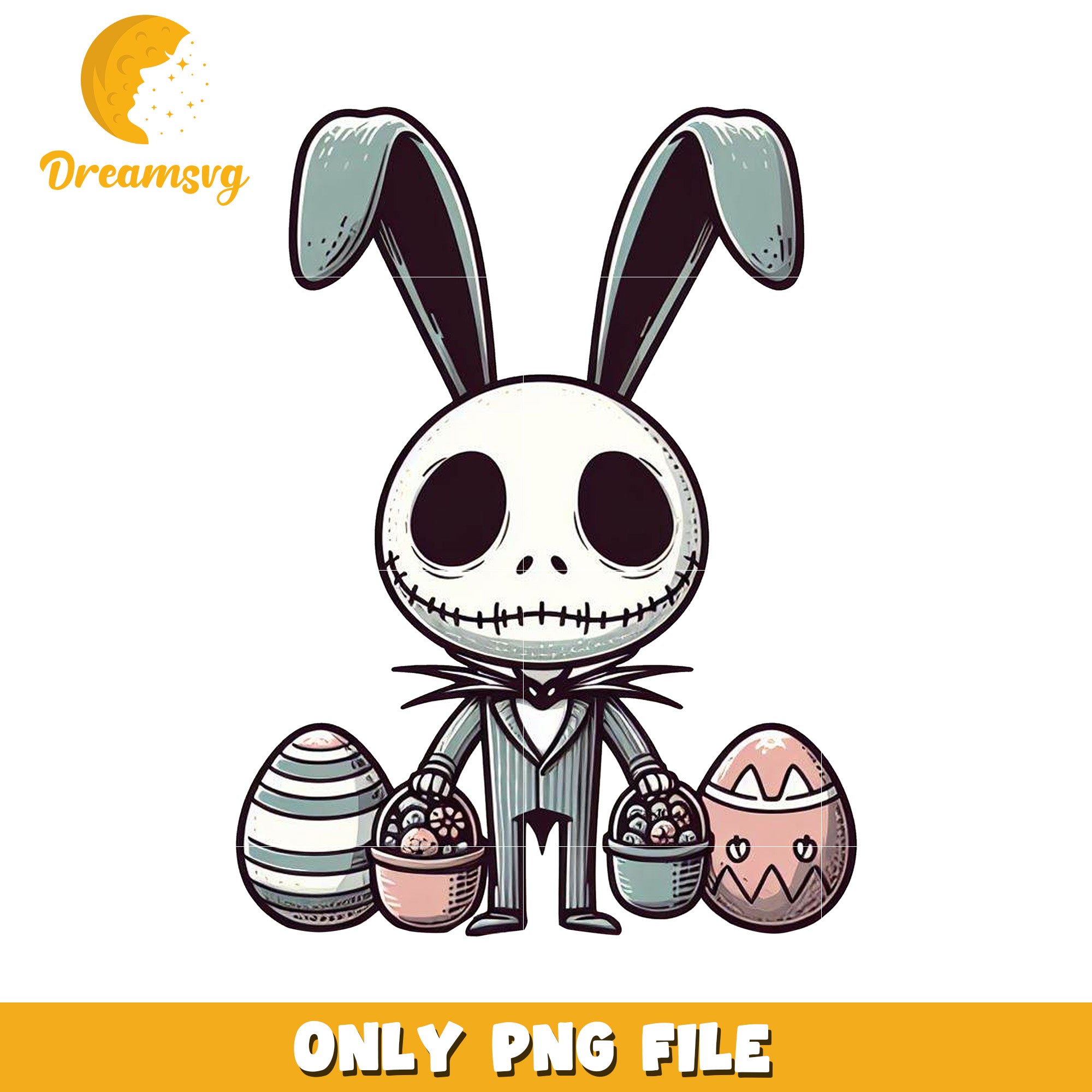 Cute Skeleton Bunny with Easter Eggs PNG Design File – DreamSVG Store