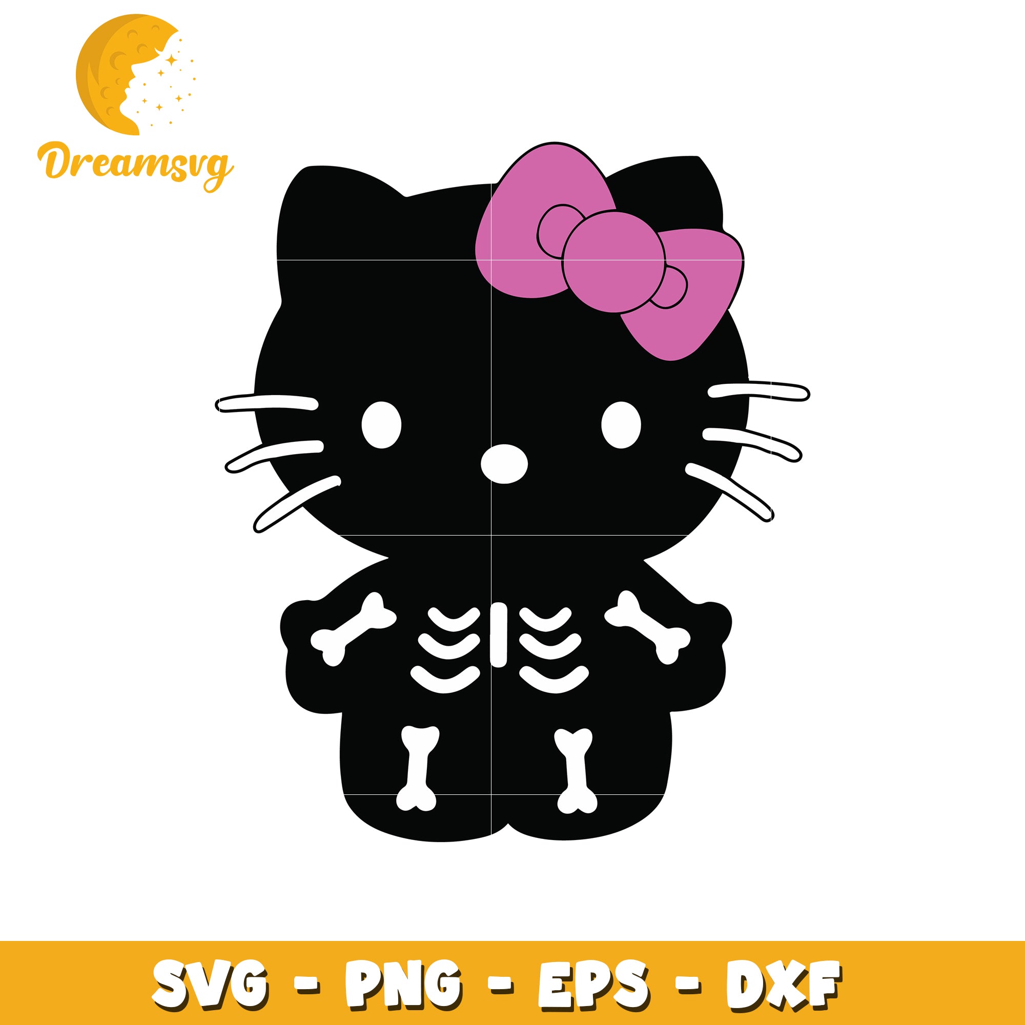 Cute Skeleton Kitty SVG File for Fun Craft Projects and Designs ...