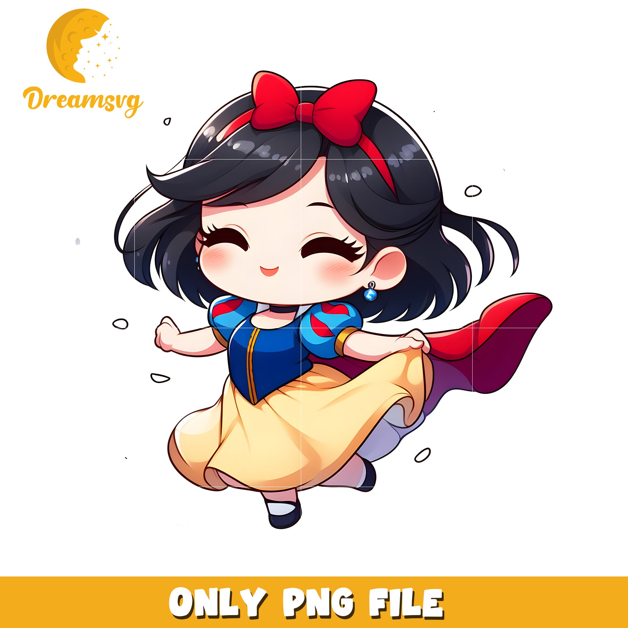 Cute Snow White PNG Cartoon – DreamSVG Store
