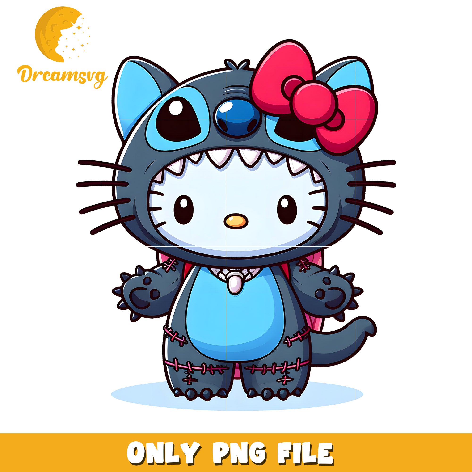 Cute Stitch Hello Kitty PNG Cartoon – DreamSVG Store