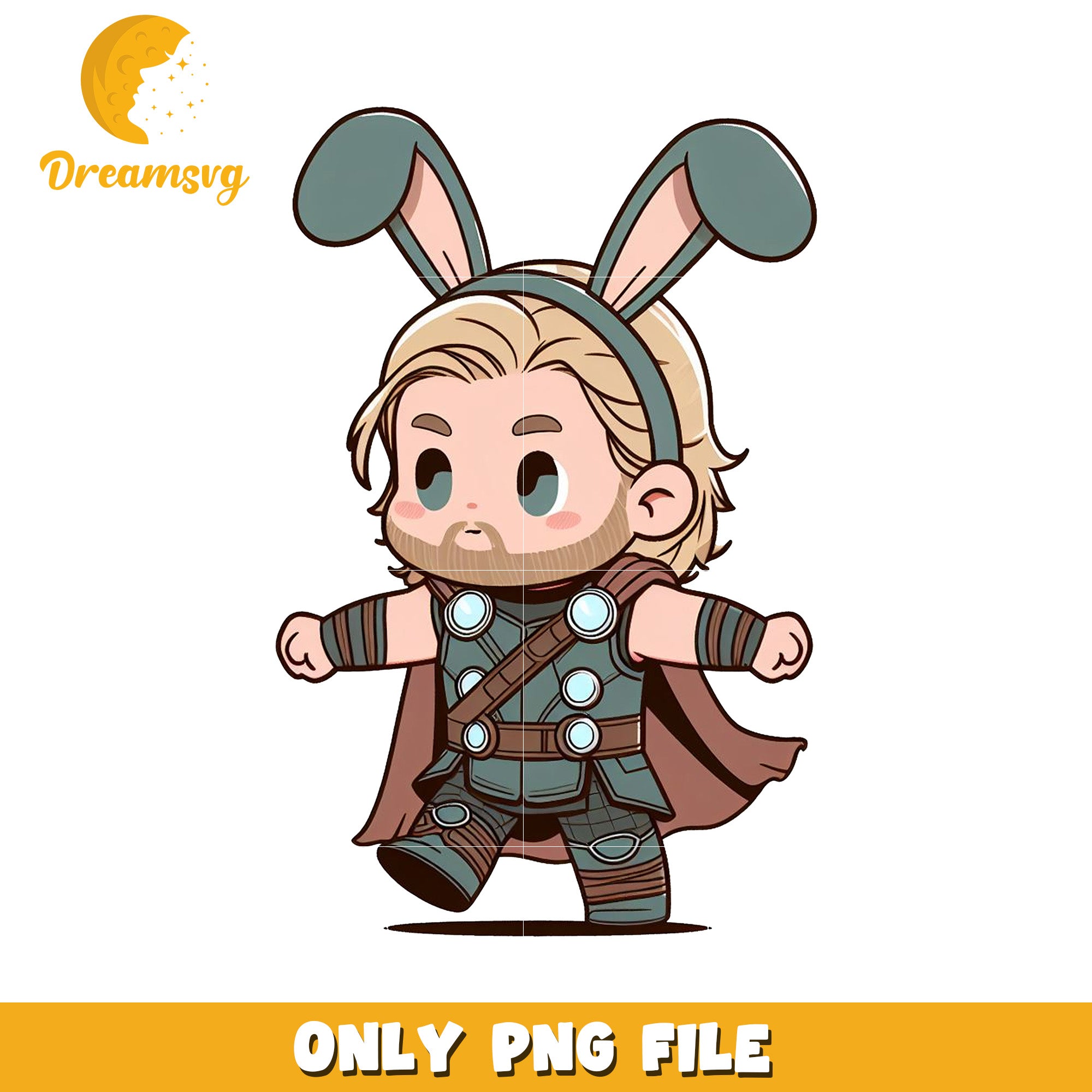 Cute Thor Bunny PNG Digital Download – DreamSVG Store